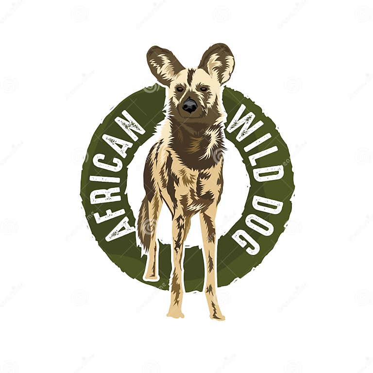 African Wild Dog Logo Design Stock Vector - Illustration of care, life ...