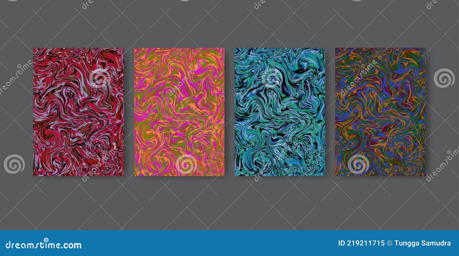 Set of Colorful Liquid Marble Cover Design Template in A4 Size Stock ...