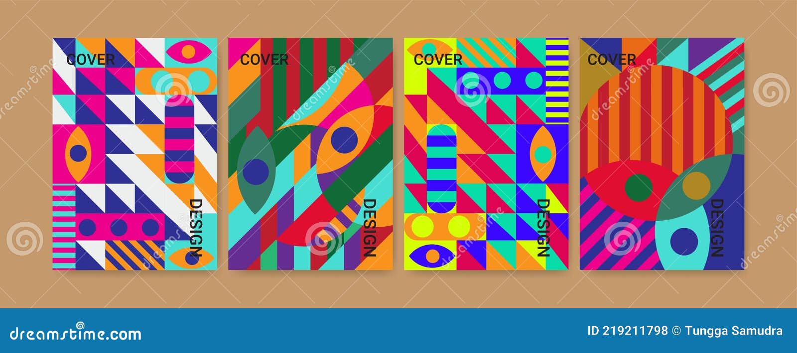 Set of Colorful Cover Design Template in A4 Size Stock Vector ...
