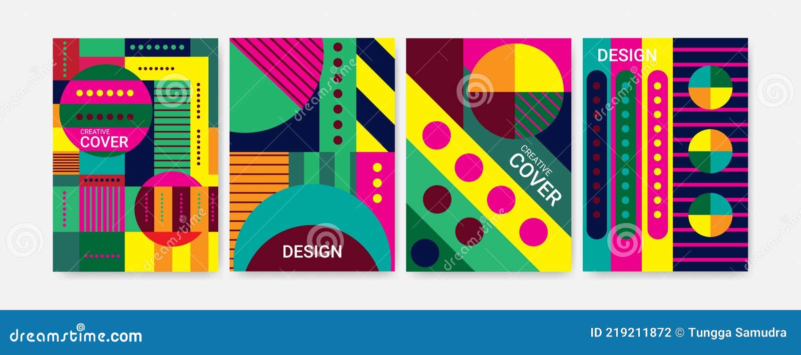 Set of Colorful Cover Design Template in A4 Size Stock Vector ...