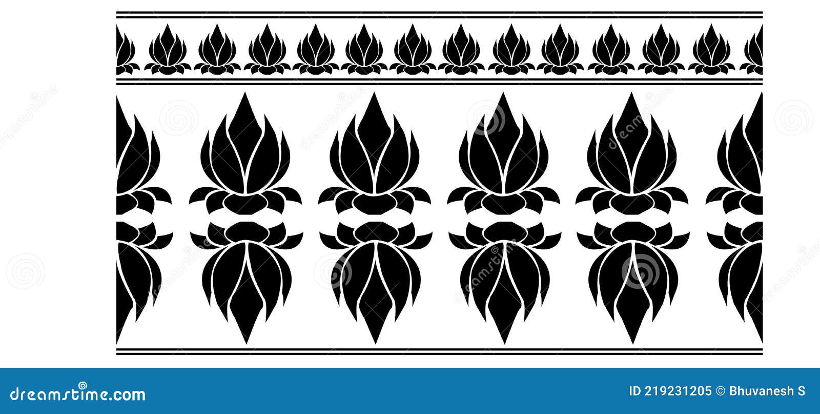 Saree Border Design Concept of Flowers Stock Vector - Illustration of ...