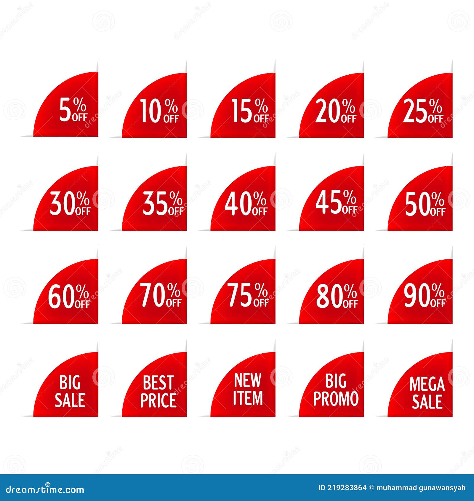 Red Discount Stickers Set. Vector Collection, You Can Simply Change ...