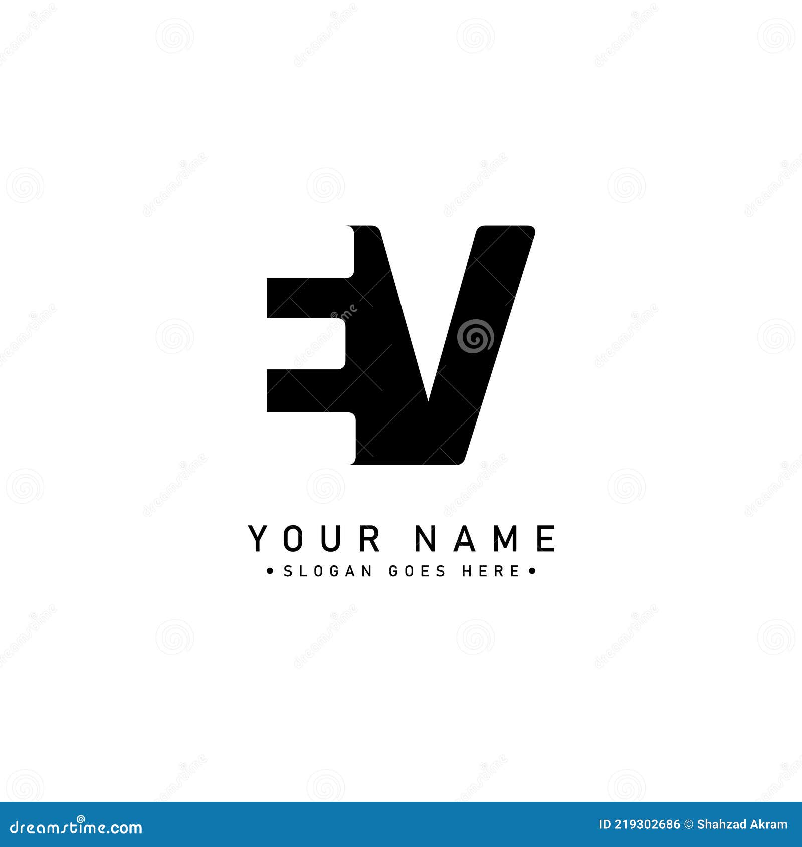 Initial Letter EV Logo - Minimal Business Logo Stock Vector ...