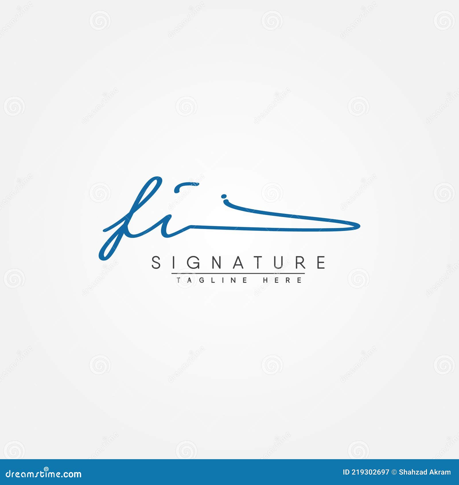 Initial Letter FI Logo - Handwritten Signature Style Logo Stock Vector ...