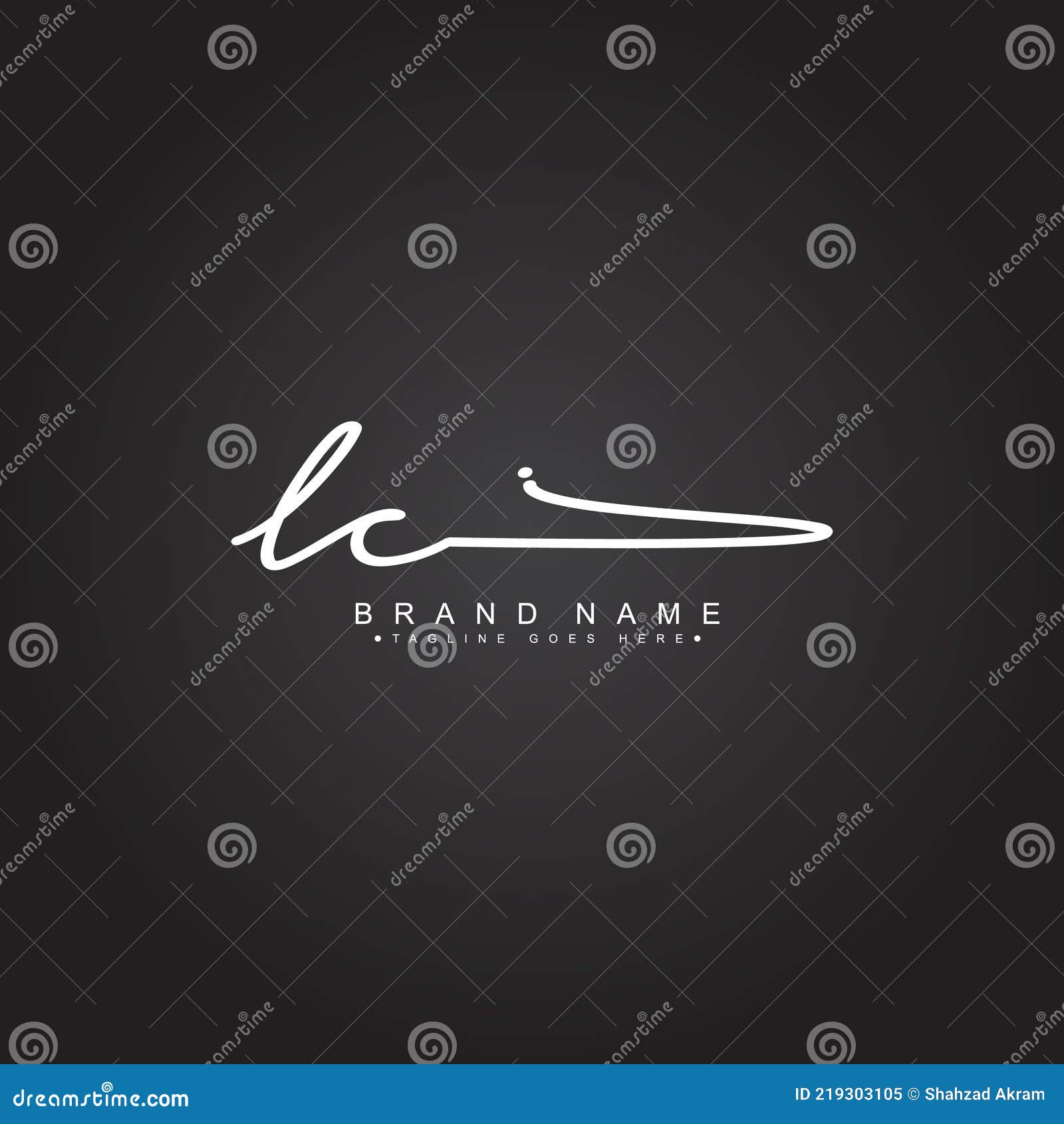 Initial Letter LC Logo Hand Drawn Signature Style Logo Stock Vector ...