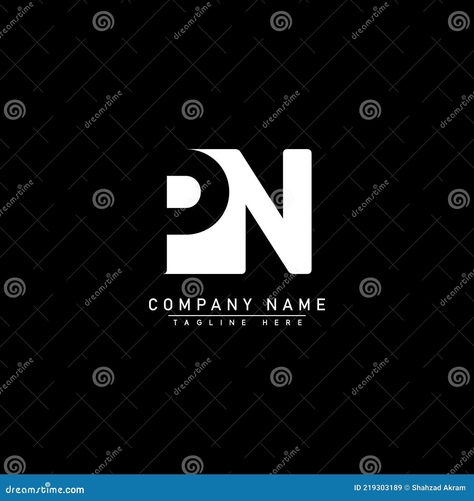 Initial Letter PN Logo - Simple Business Style Logo Stock Vector ...