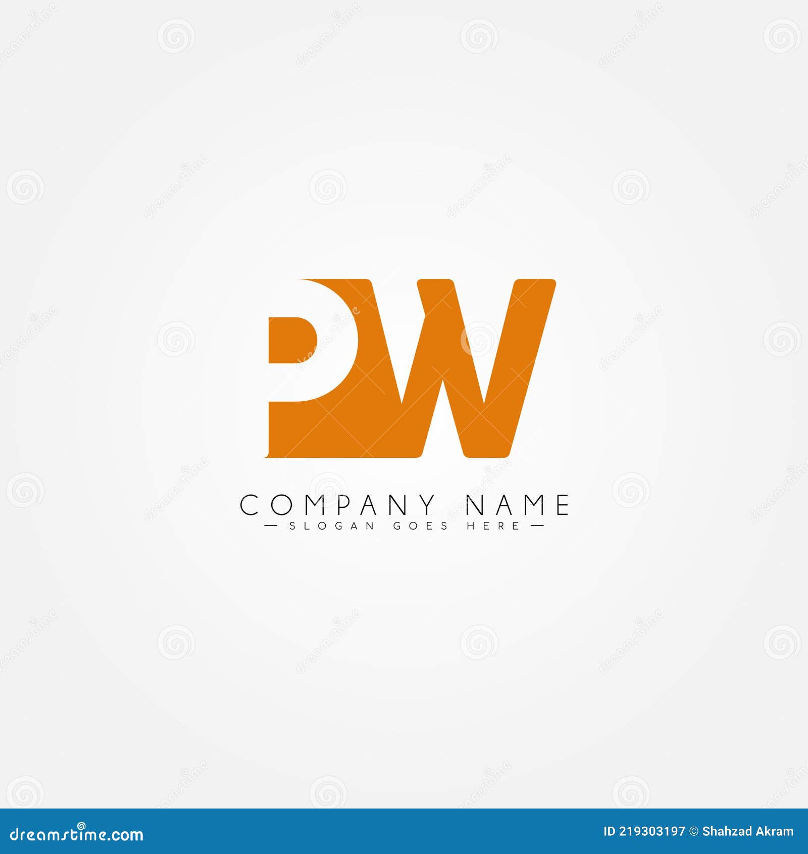 Initial Letter PW Logo - Simple Business Logo Stock Vector ...