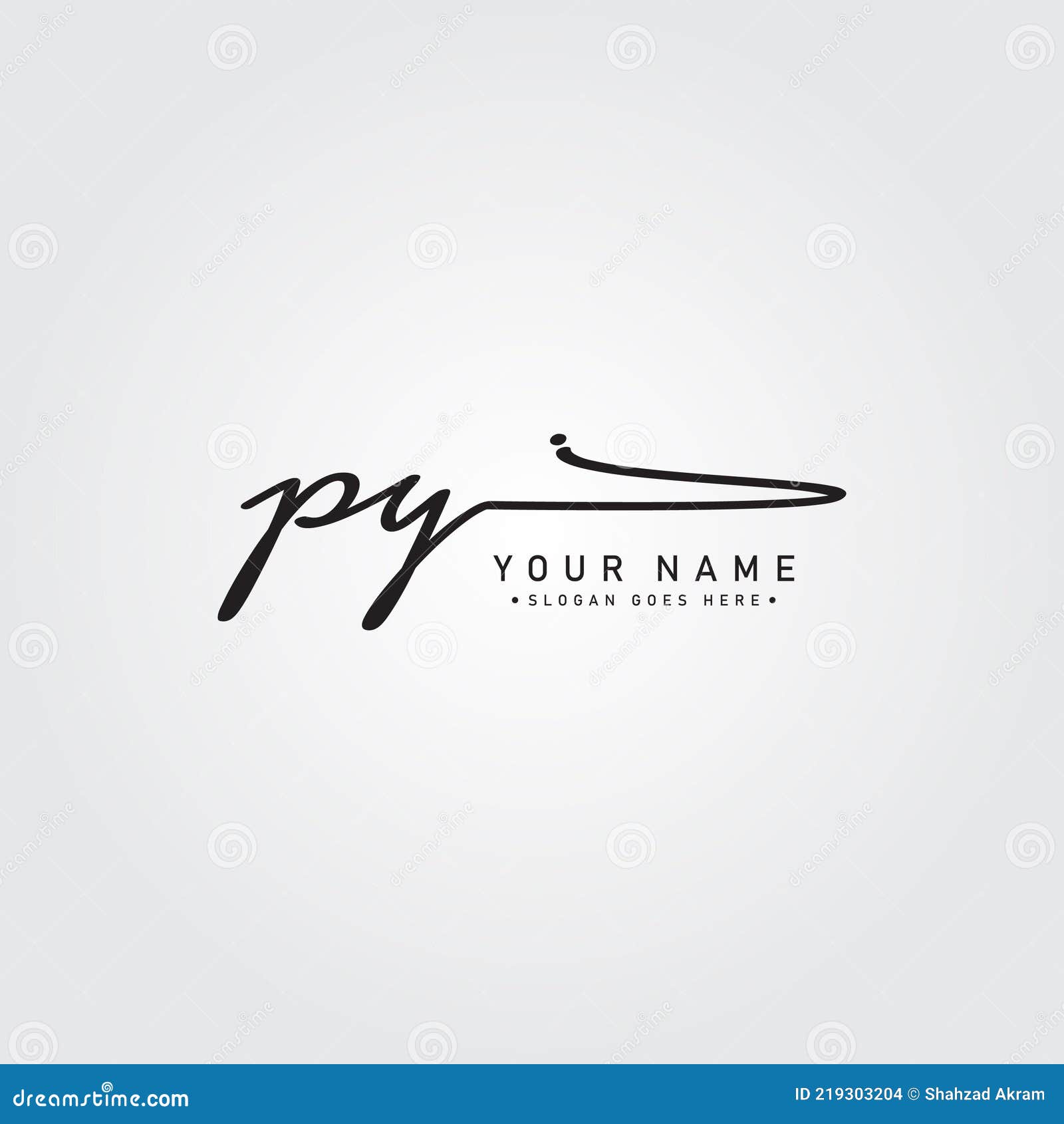 Initial Letter PY Logo - Hand Drawn Signature Logo Stock Vector ...