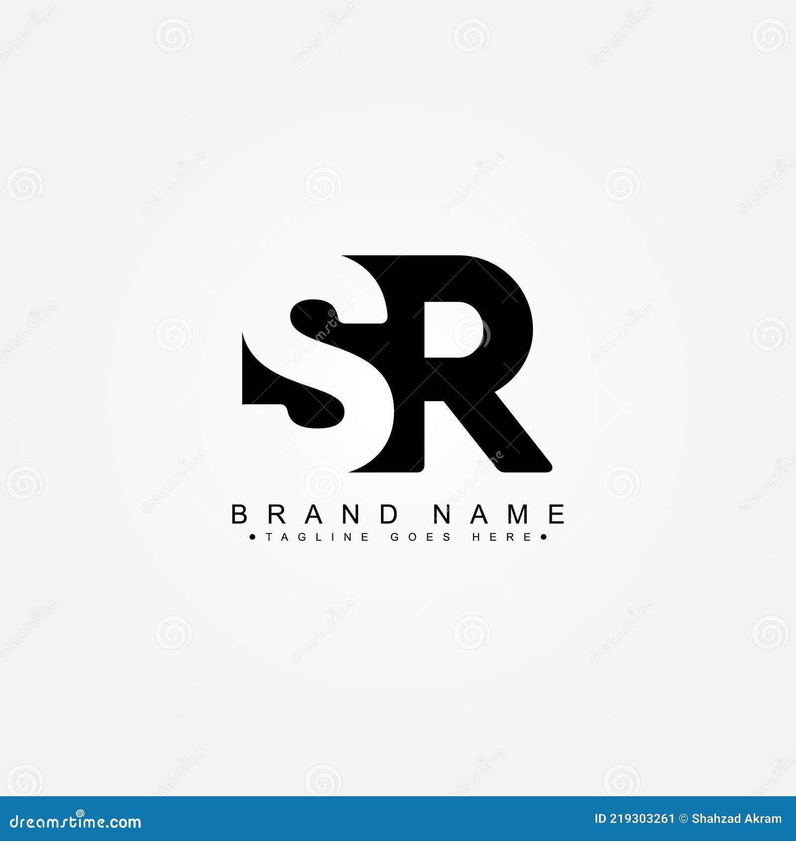 Initial Letter SR Logo - Simple Business Style Logo Stock Vector ...