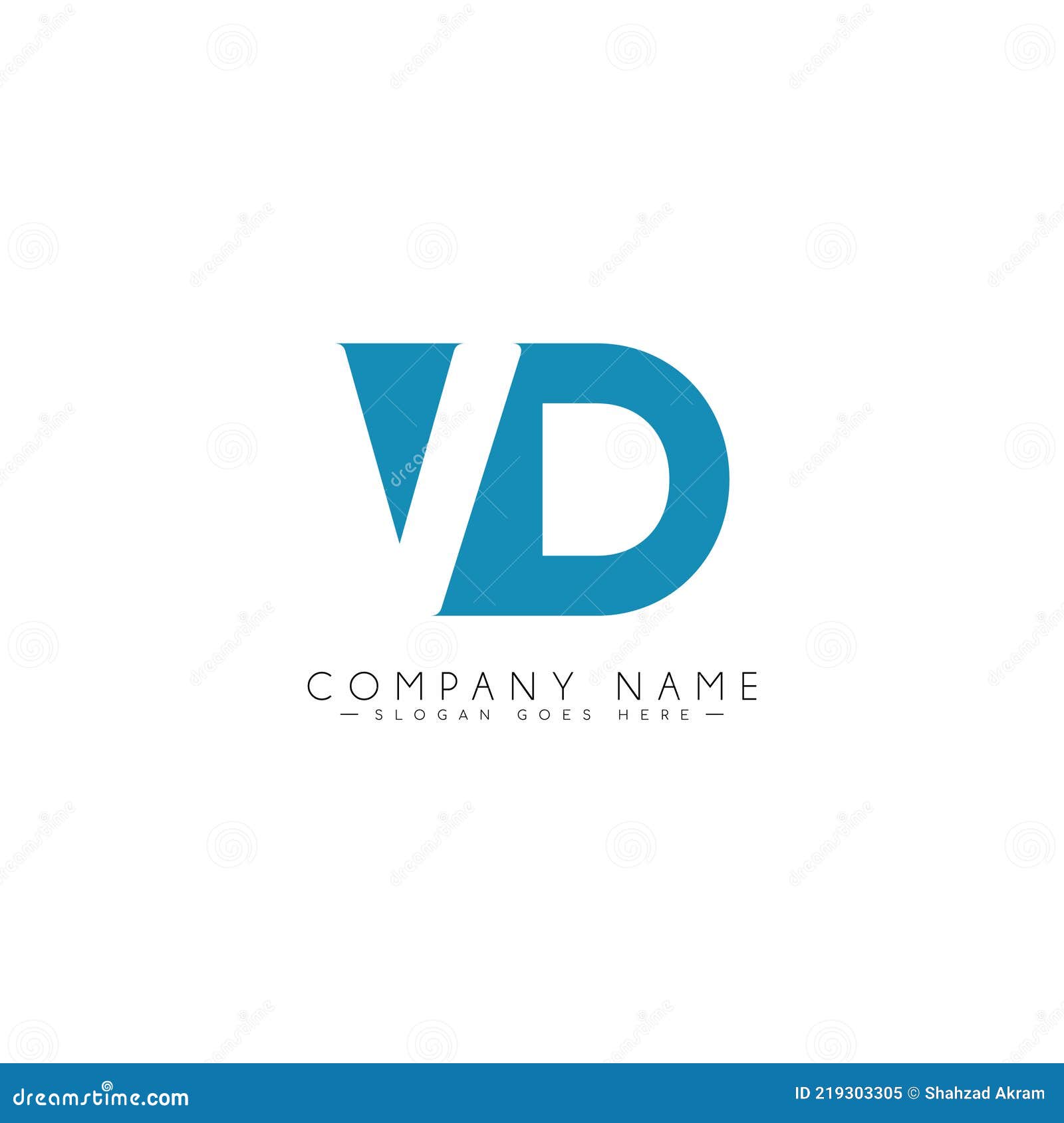 Initial Letter VD Logo - Minimal Business Style Logo Cartoon Vector ...