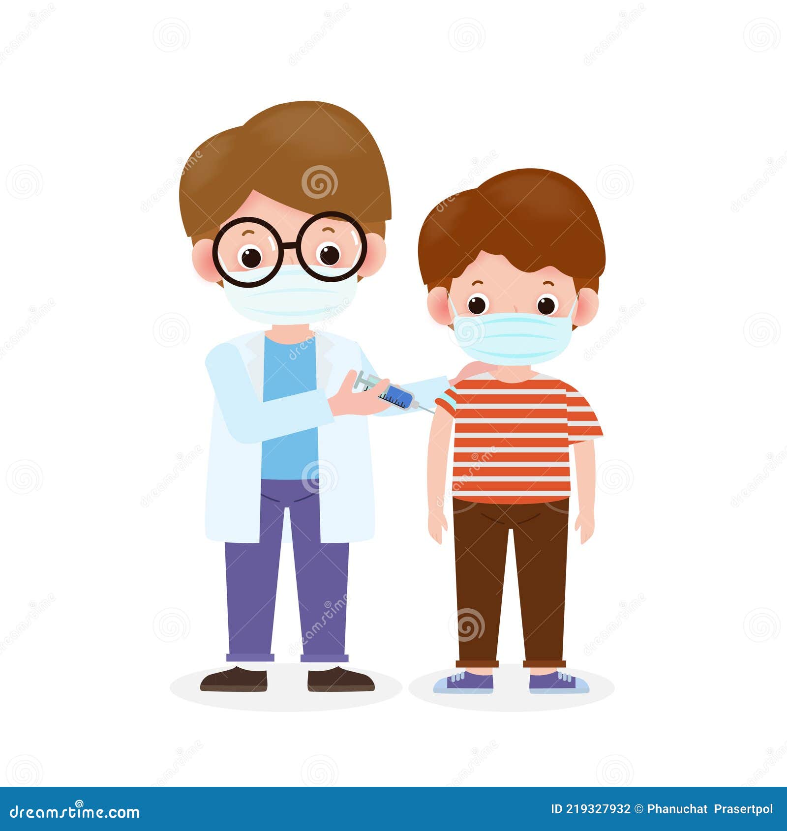 Doctor Hold The Injection Cartoon Vector | CartoonDealer.com #30549575