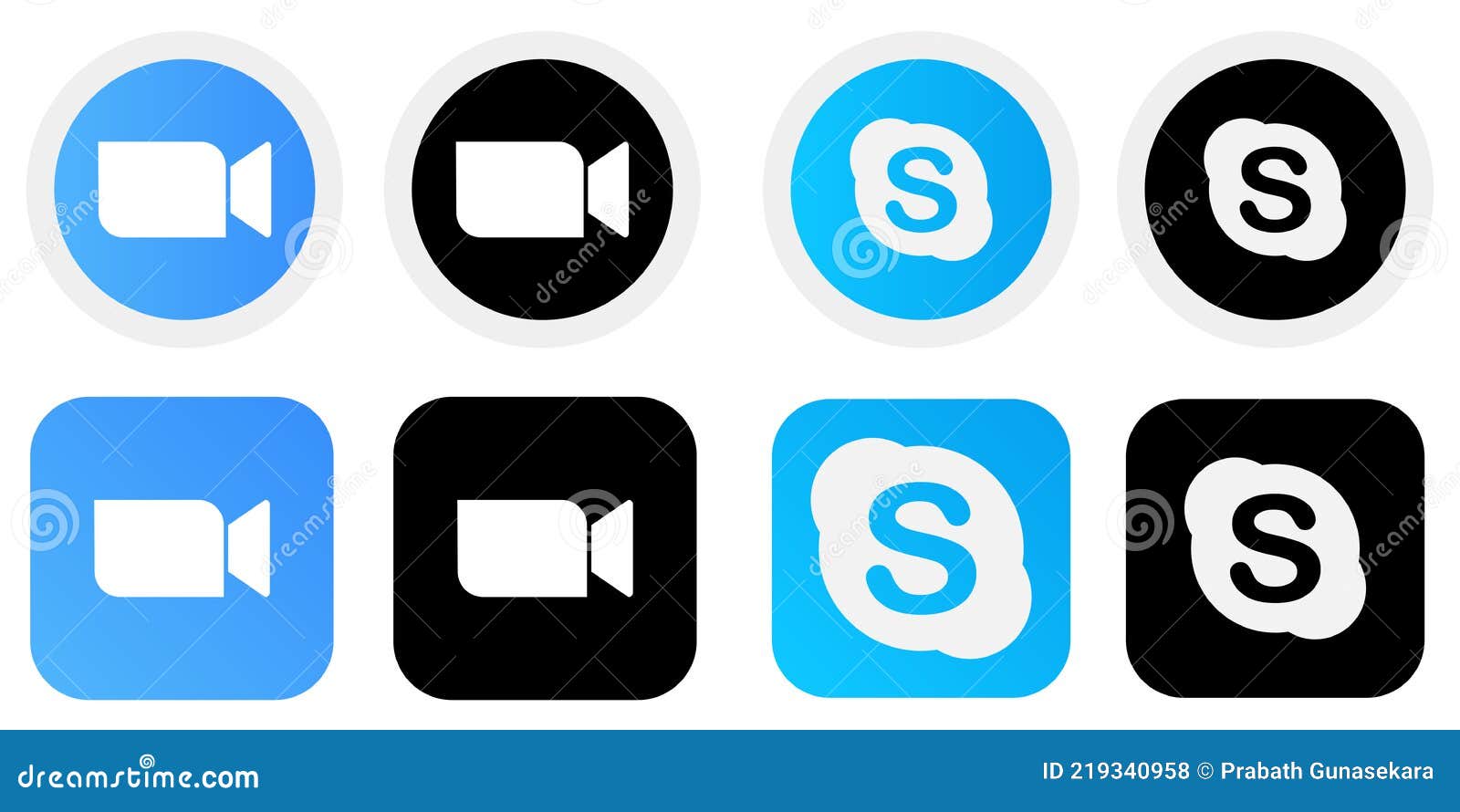 Collection of Zoom Video Meeting Conference Call Vector Icon. Editorial ...