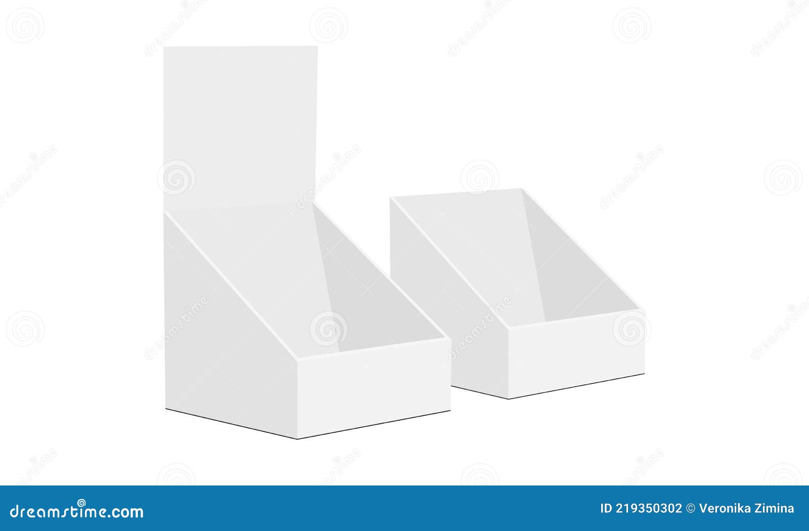Display Boxes Side View, Isolated on White Background Stock Vector ...