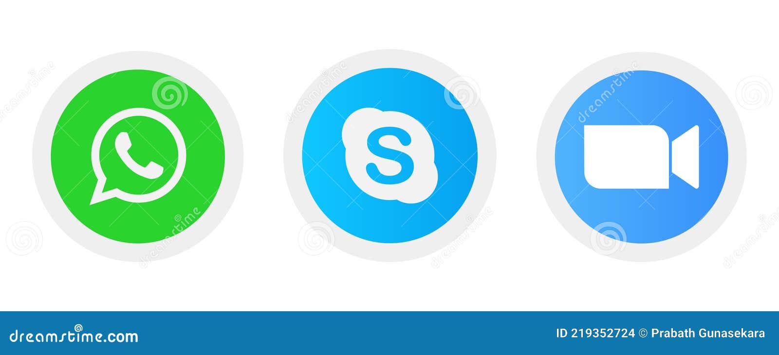 Zoom, Skype, Teams, Meet And Duo. Vector Logos Of Streaming Services ...