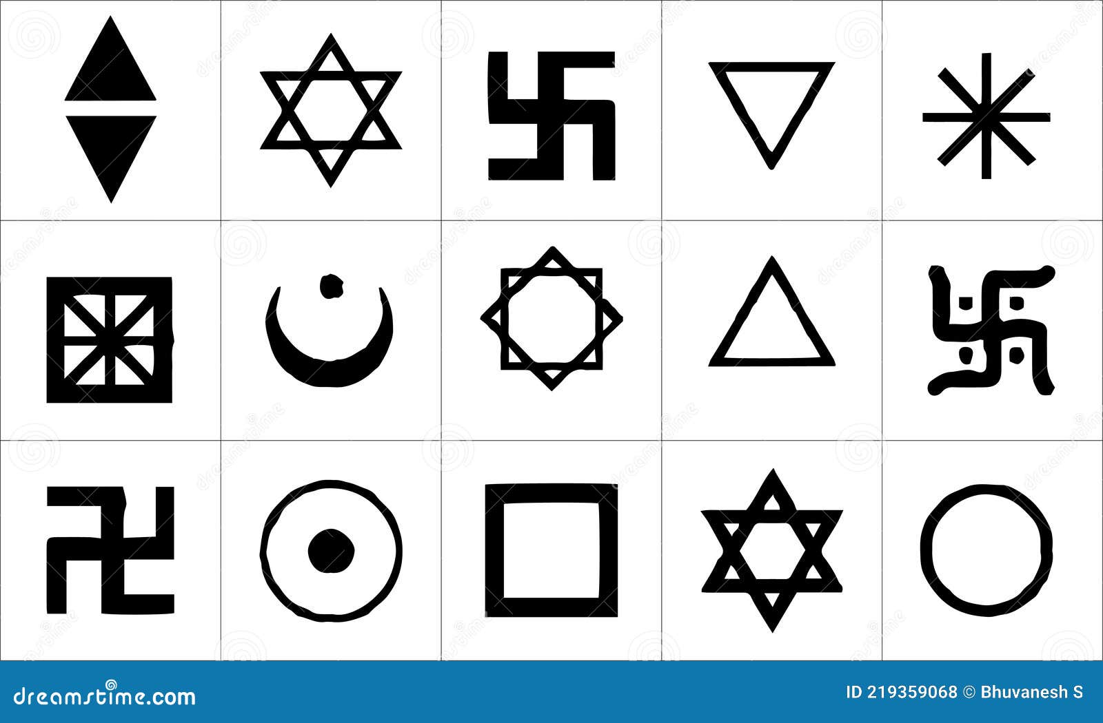Different Type Religious Symbols Isolated Stock Vector - Illustration ...