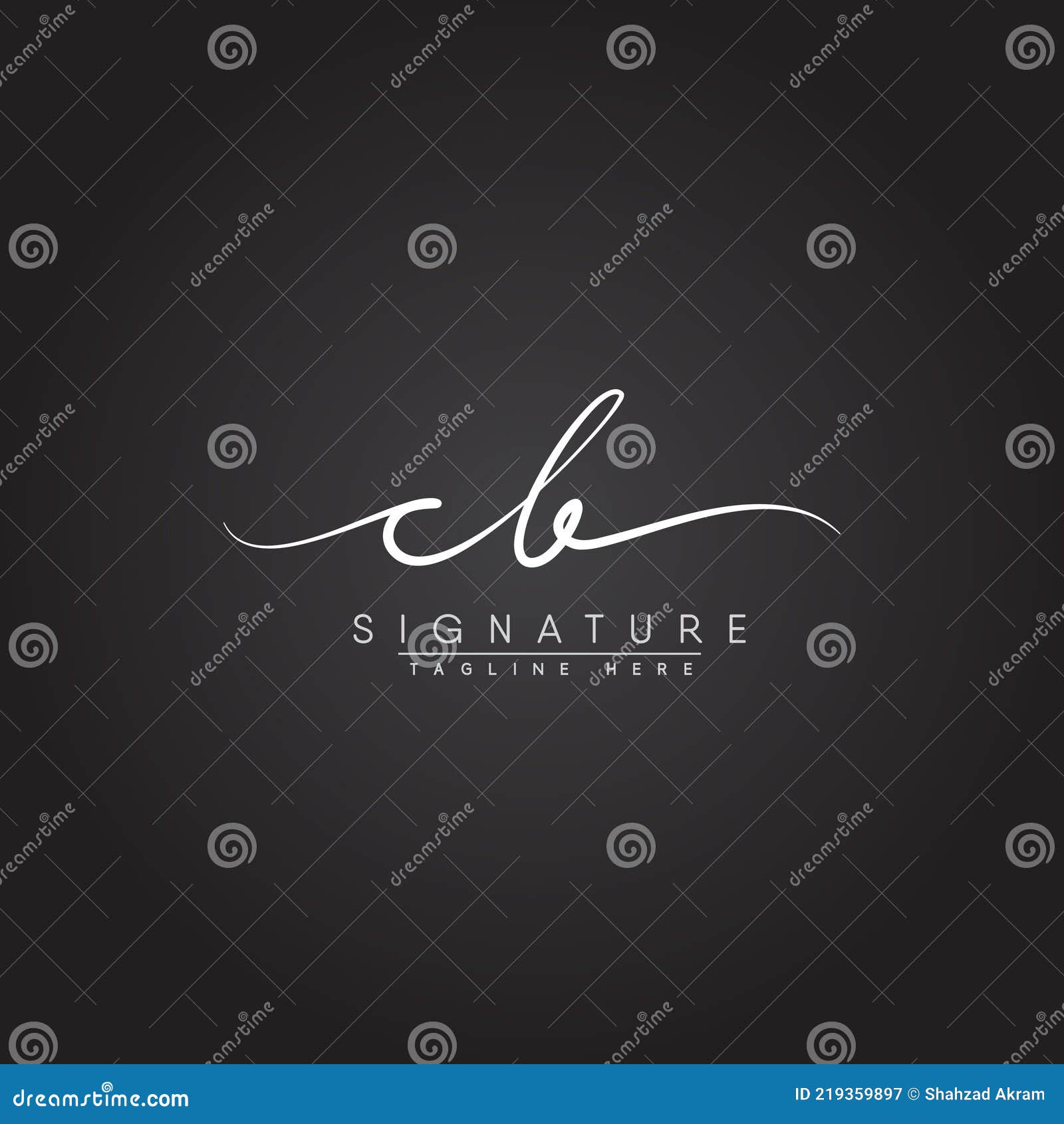 Initial Letter CB Logo - Handwritten Signature Style Logo Stock Vector ...