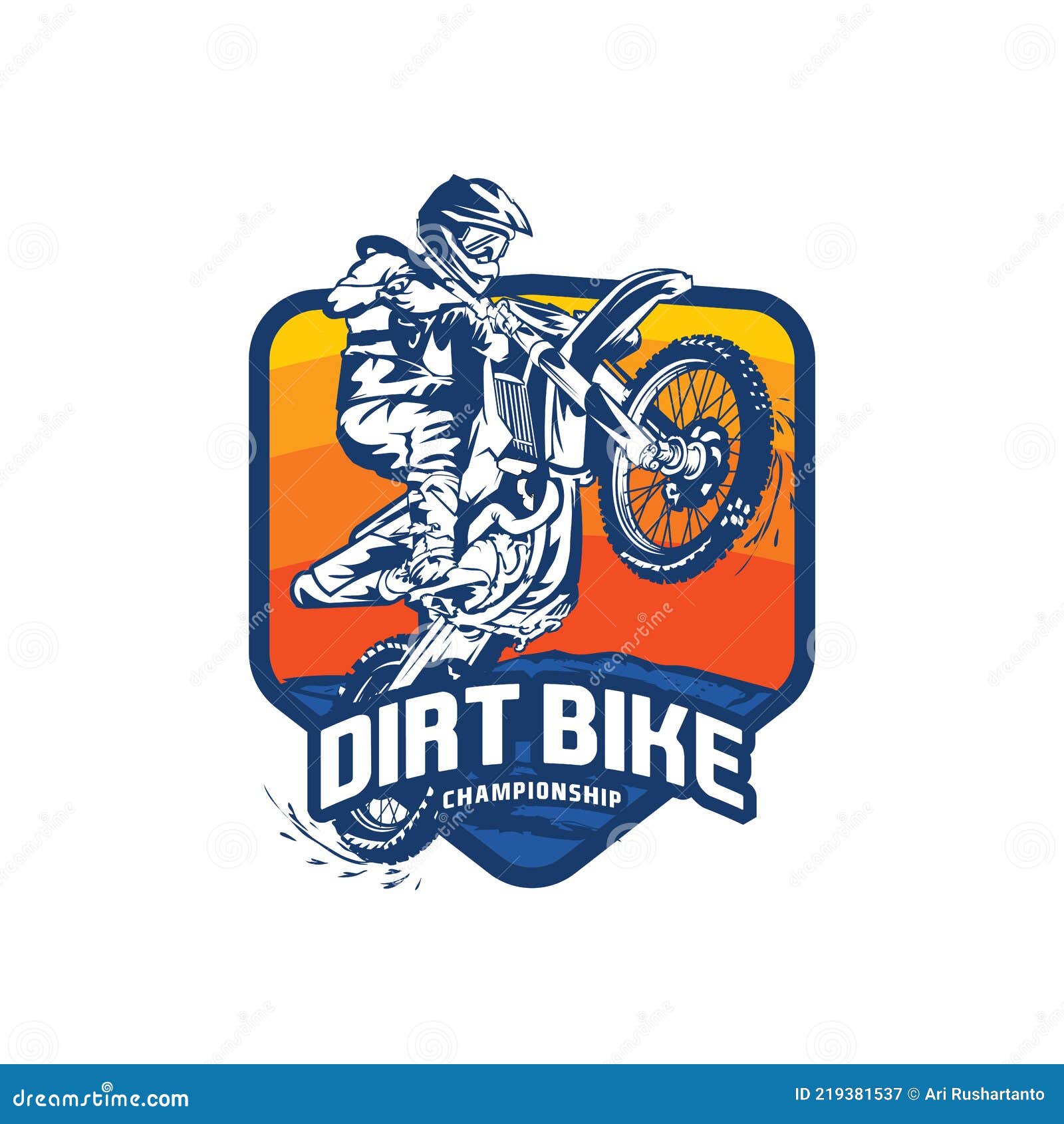 Dirt Bike Extreme Sport Vector Illustration Logo Design Stock Vector ...