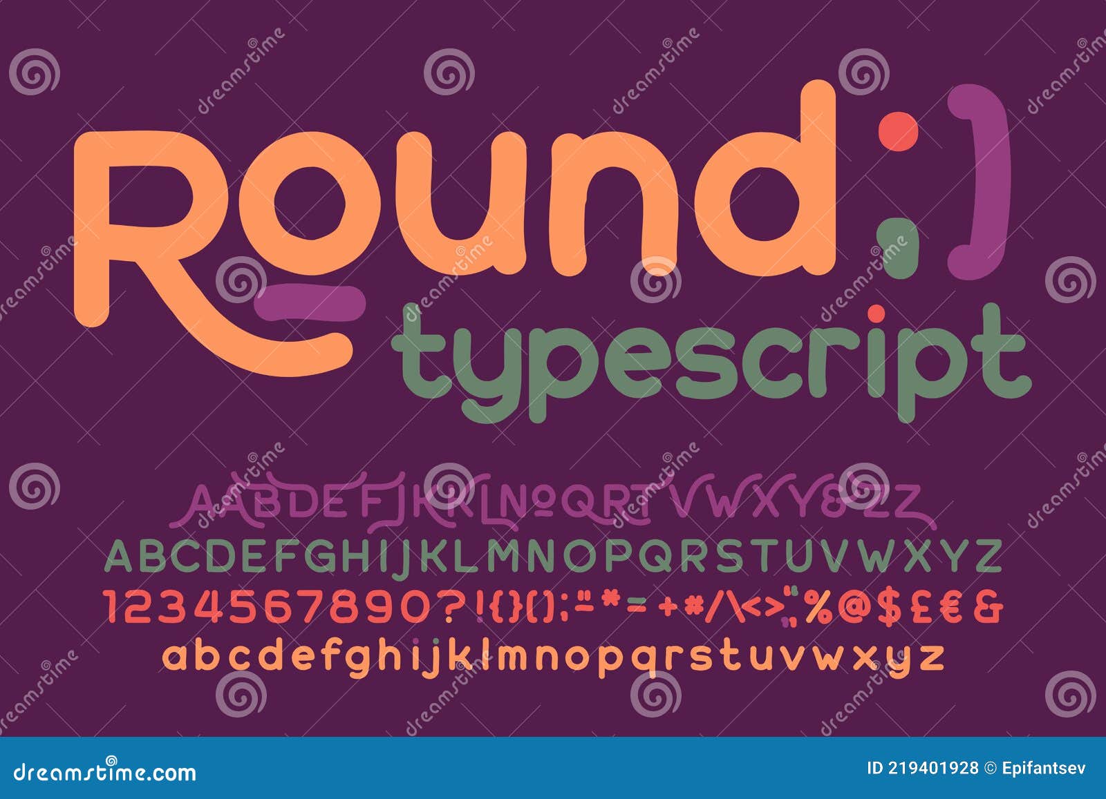 Round Alphabet Font. Playful Hand Drawn Uppercase and Lowercase Letters ...