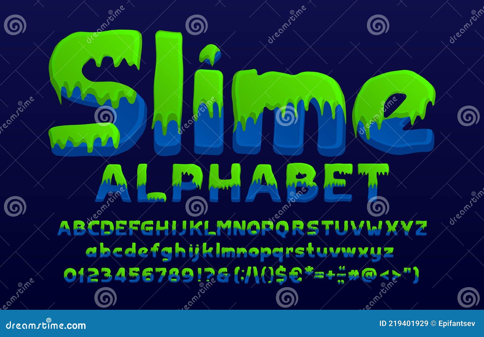 Slime Alphabet Numbers And Symbols Cartoon Vector | CartoonDealer.com ...