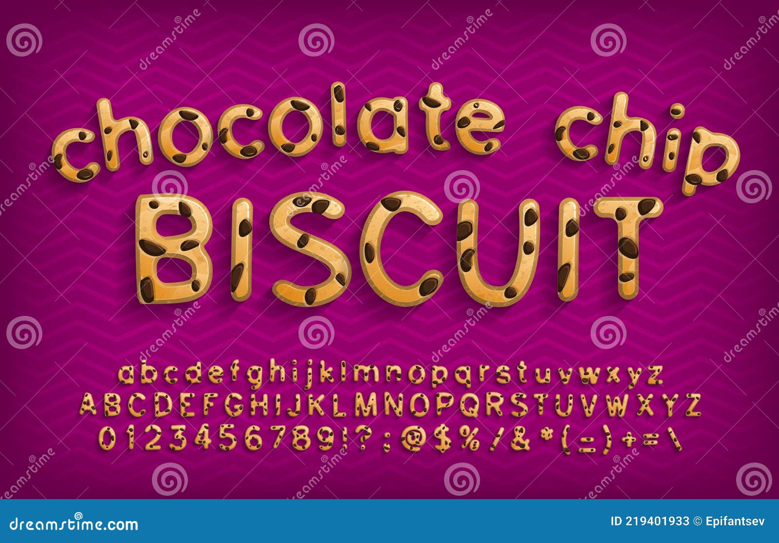Chocolate Chip Biscuit Alphabet Font. Cartoon Cookie Letters, Numbers ...