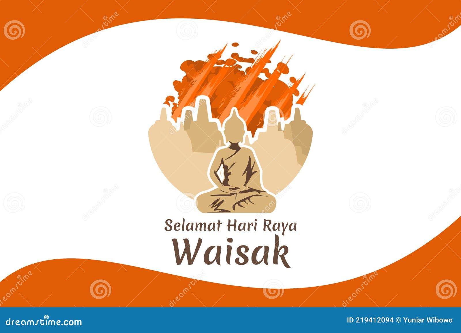 Translation: Happy Vesak Day. Vesak or Waisak Day Vector Illustration ...