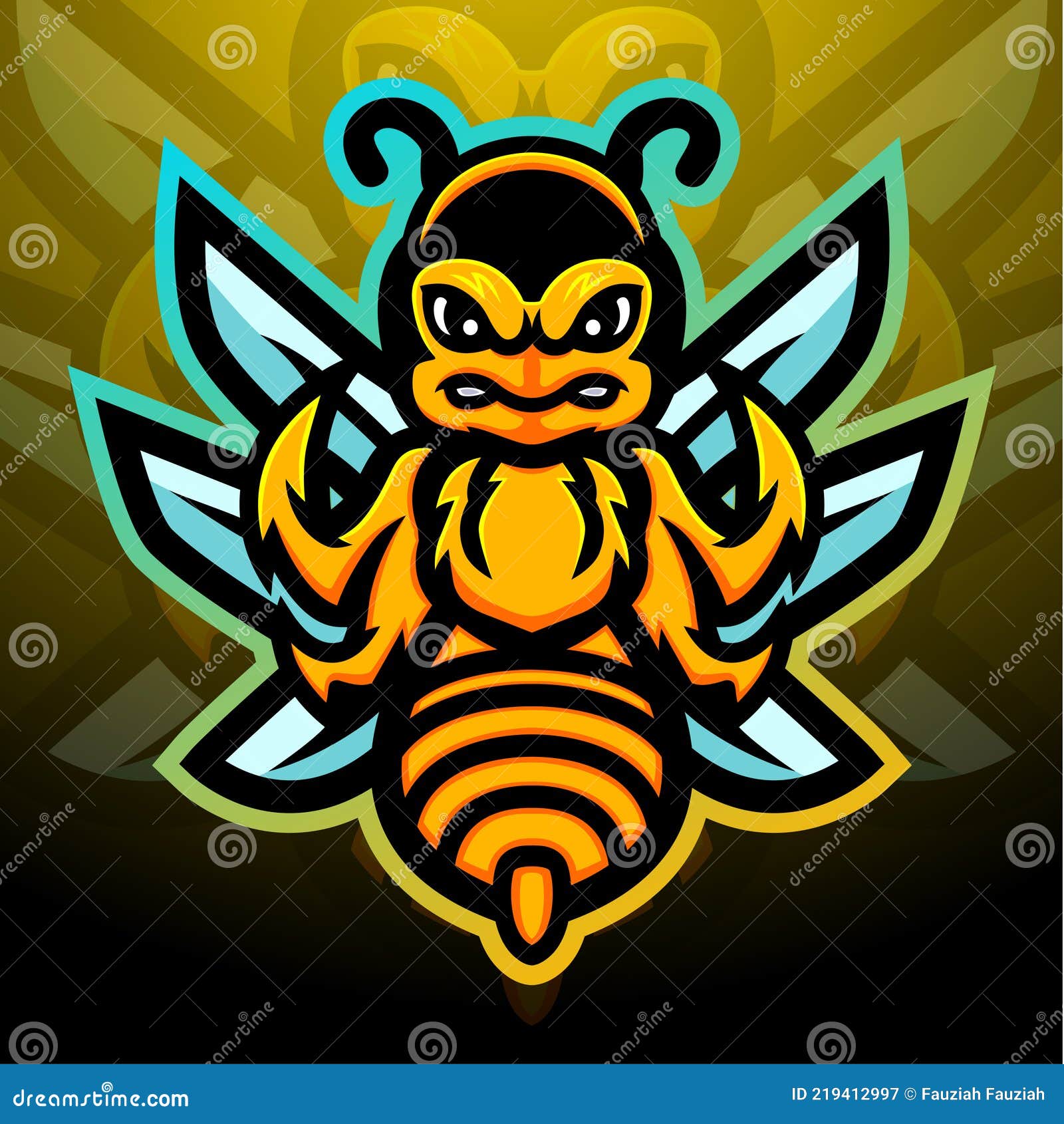 Stinger Bee Mascot. Esport Logo Design Cartoon Vector | CartoonDealer ...