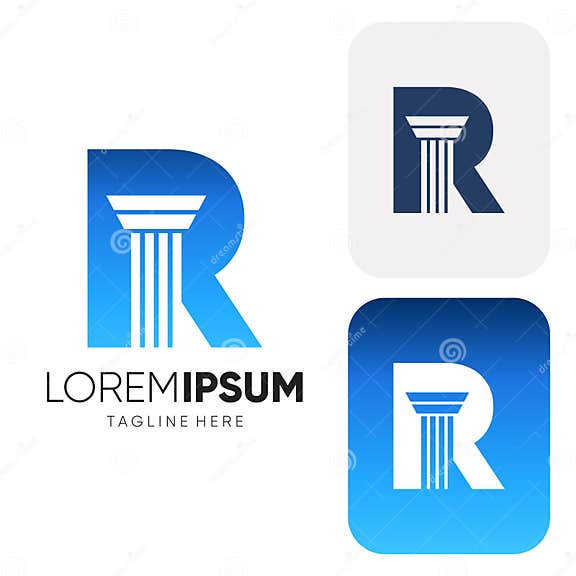 Letter R Pillar Legal Firm Law and Attorney Logo Design Vector Icon ...