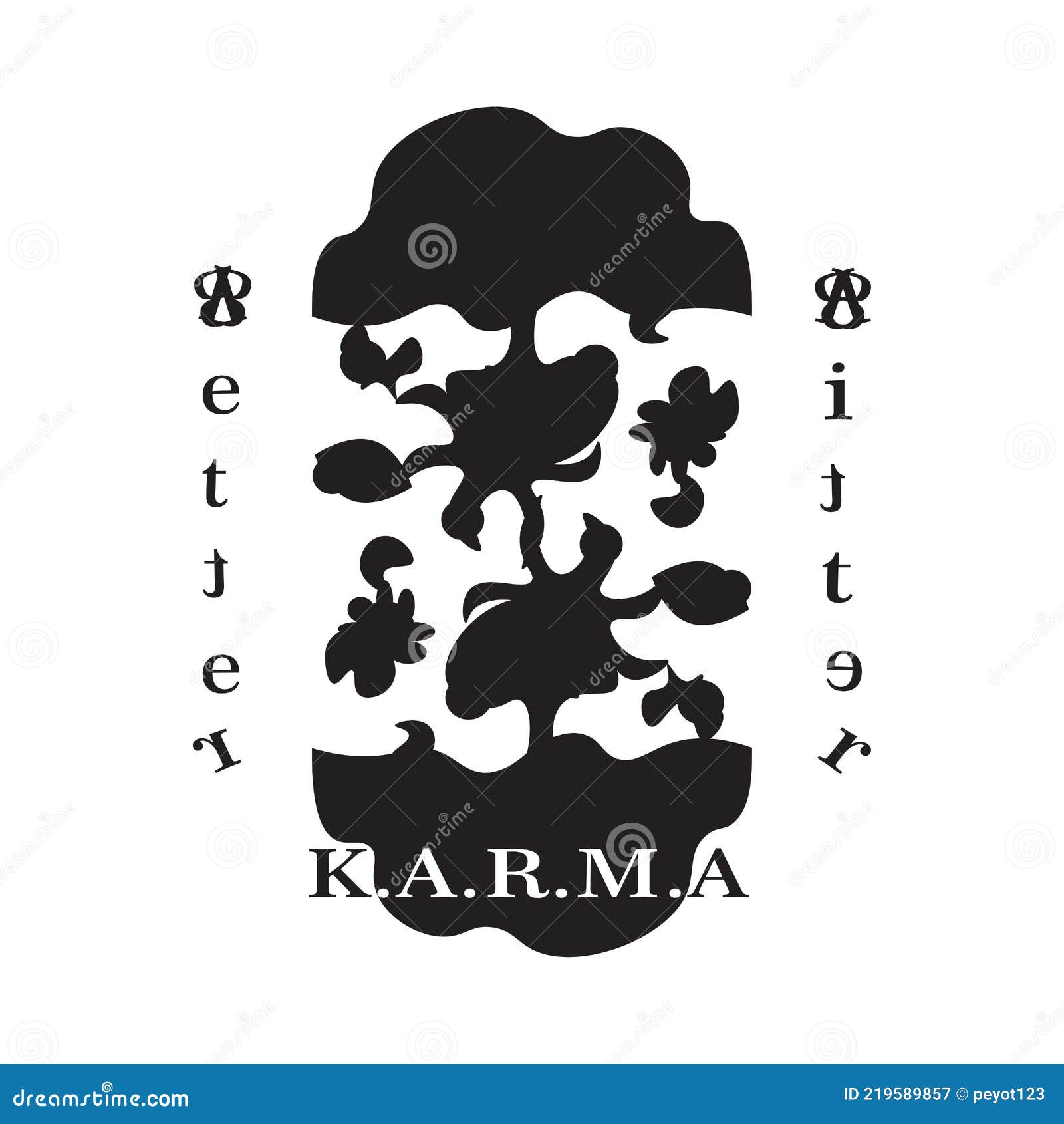 Karma t-shirt design stock vector. Illustration of fashion - 219589857