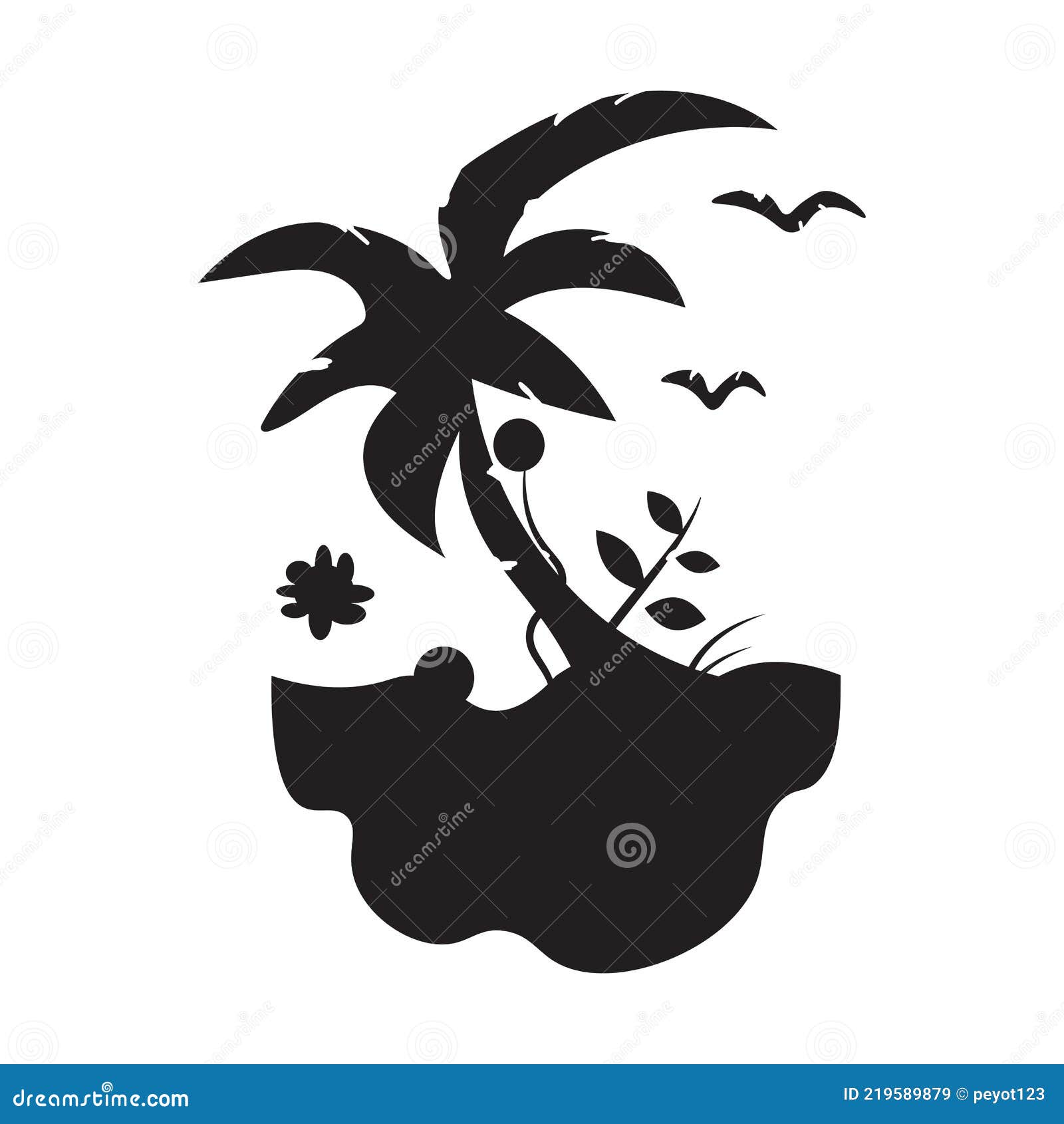 T-shirt Design with Island Symbol Stock Vector - Illustration of island ...