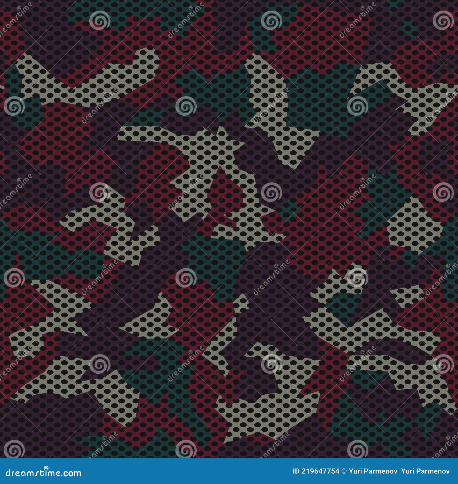 Camouflage Seamless Mesh Pattern. Dark Camo Design for T-shirt ...