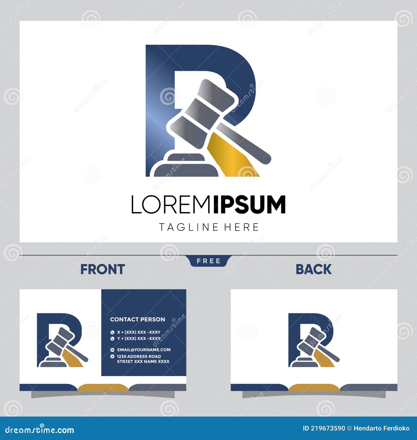 Letter R Initial Hammer Justice Legal Firm Law and Attorney Logo Design ...
