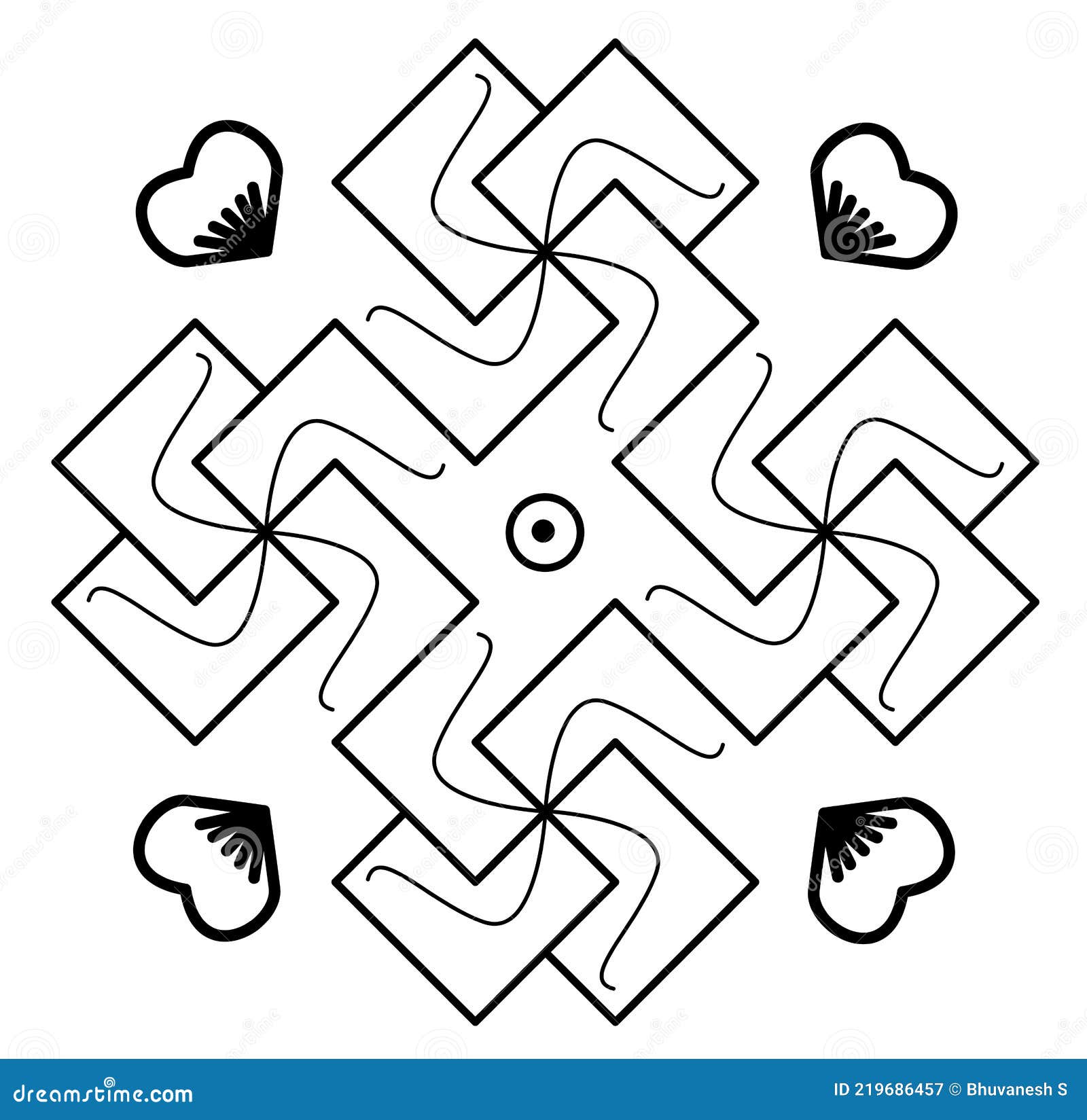 Indian Traditional and Cultural Rangoli Design with Geometrical Objects ...