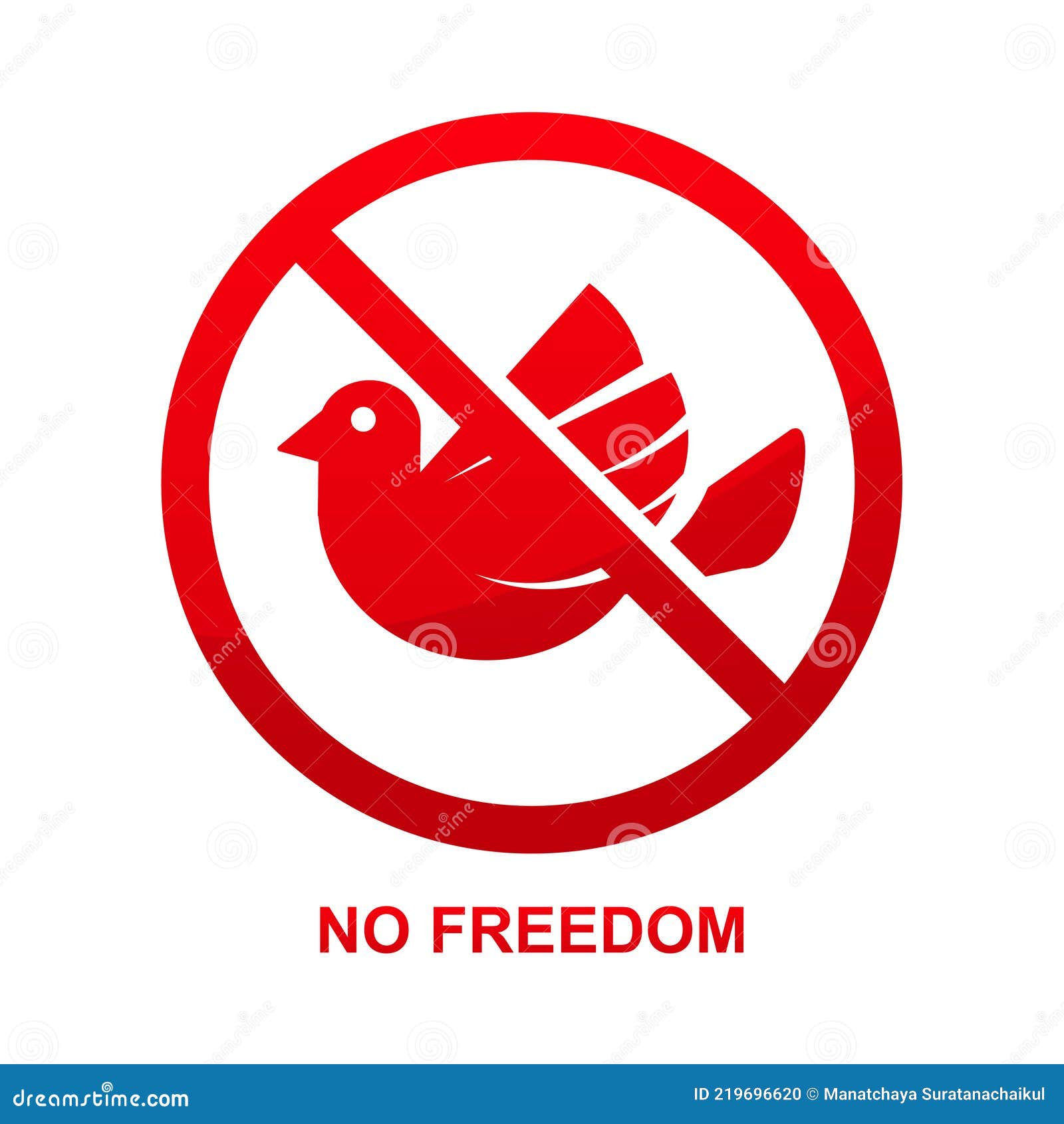 No Freedom Sign Isolated on White Background Stock Vector ...