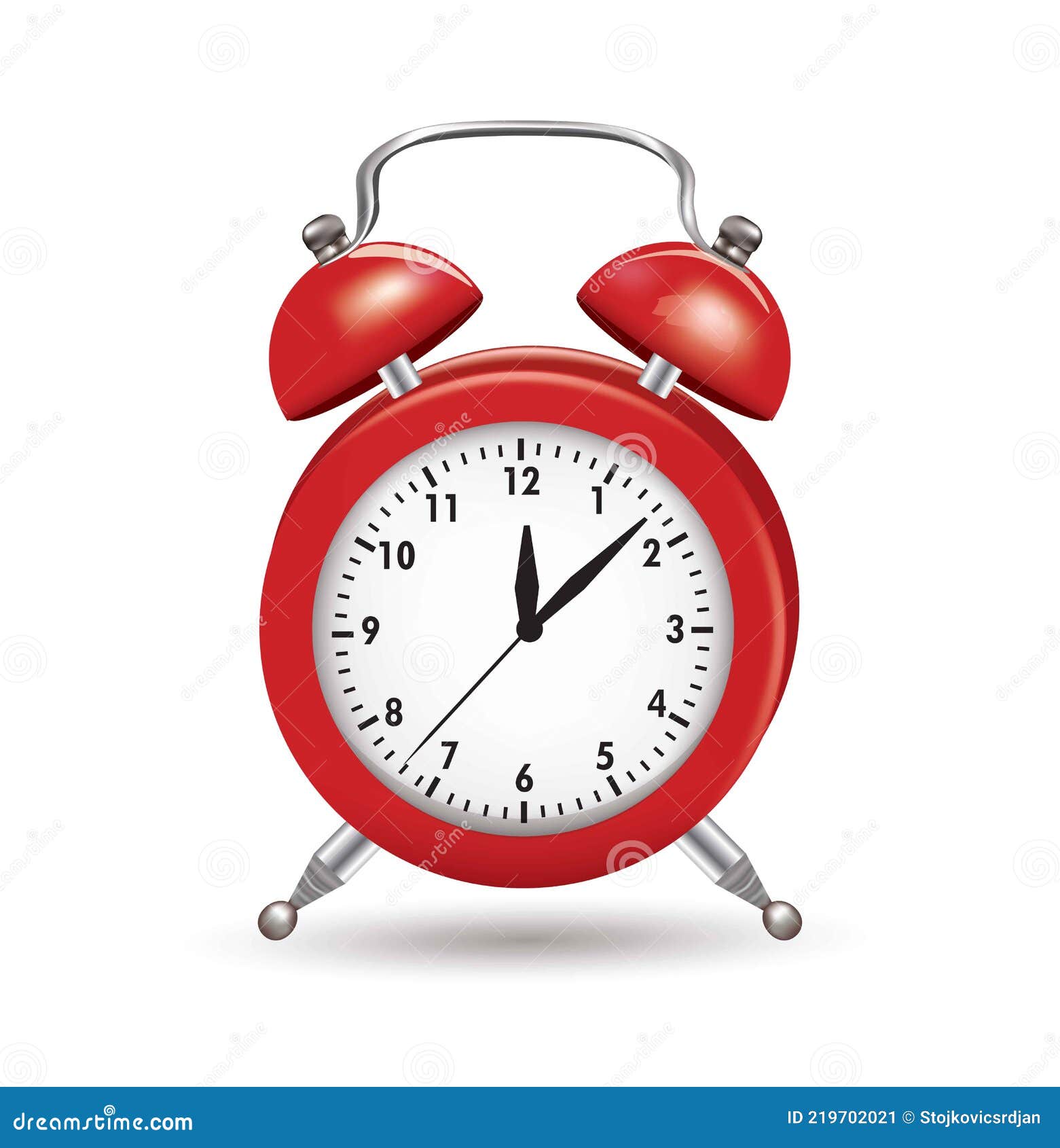 Red realistic clock stock vector. Illustration of metallic - 219702021