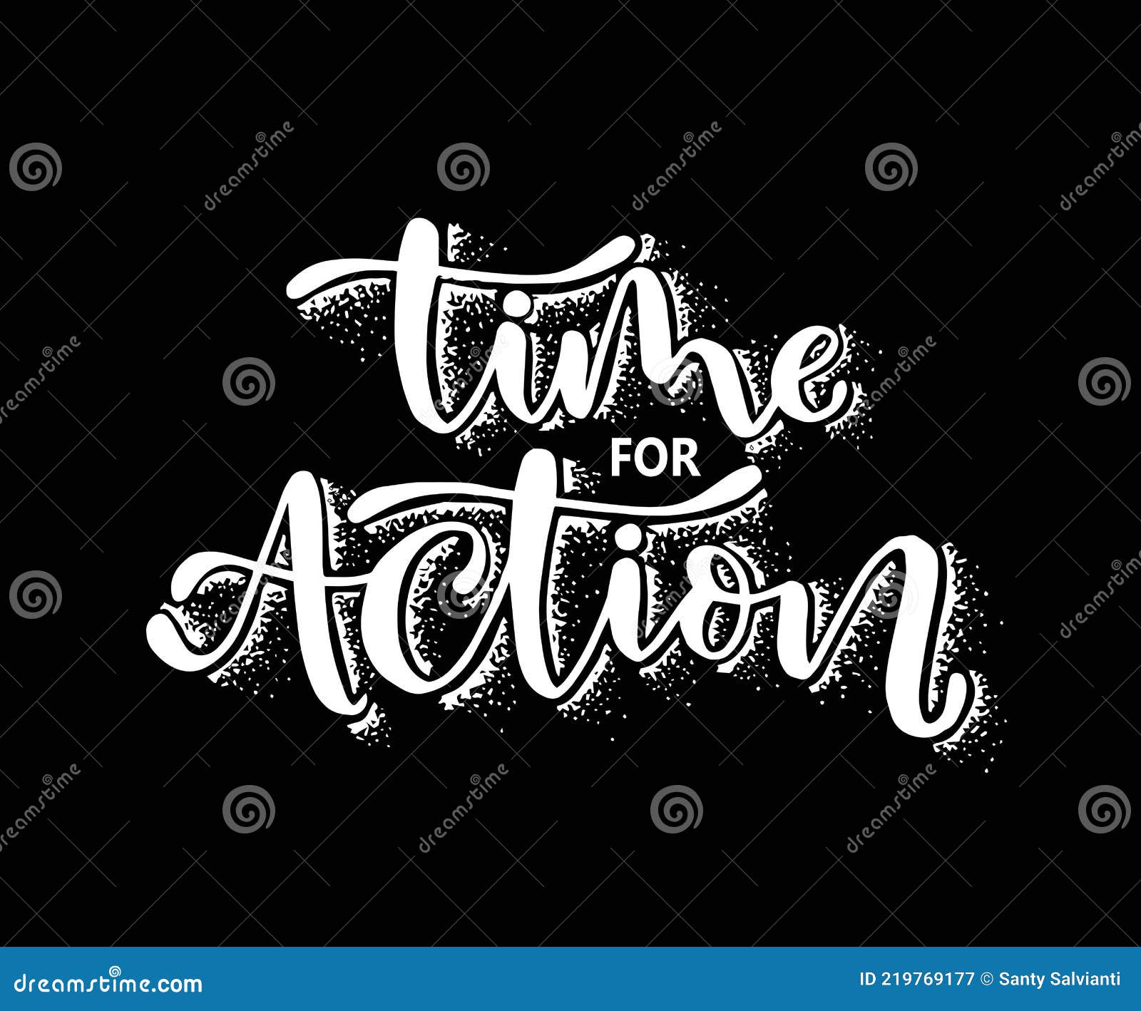 Time for Action, Hand Lettering. Motivational Quotes Stock Vector ...