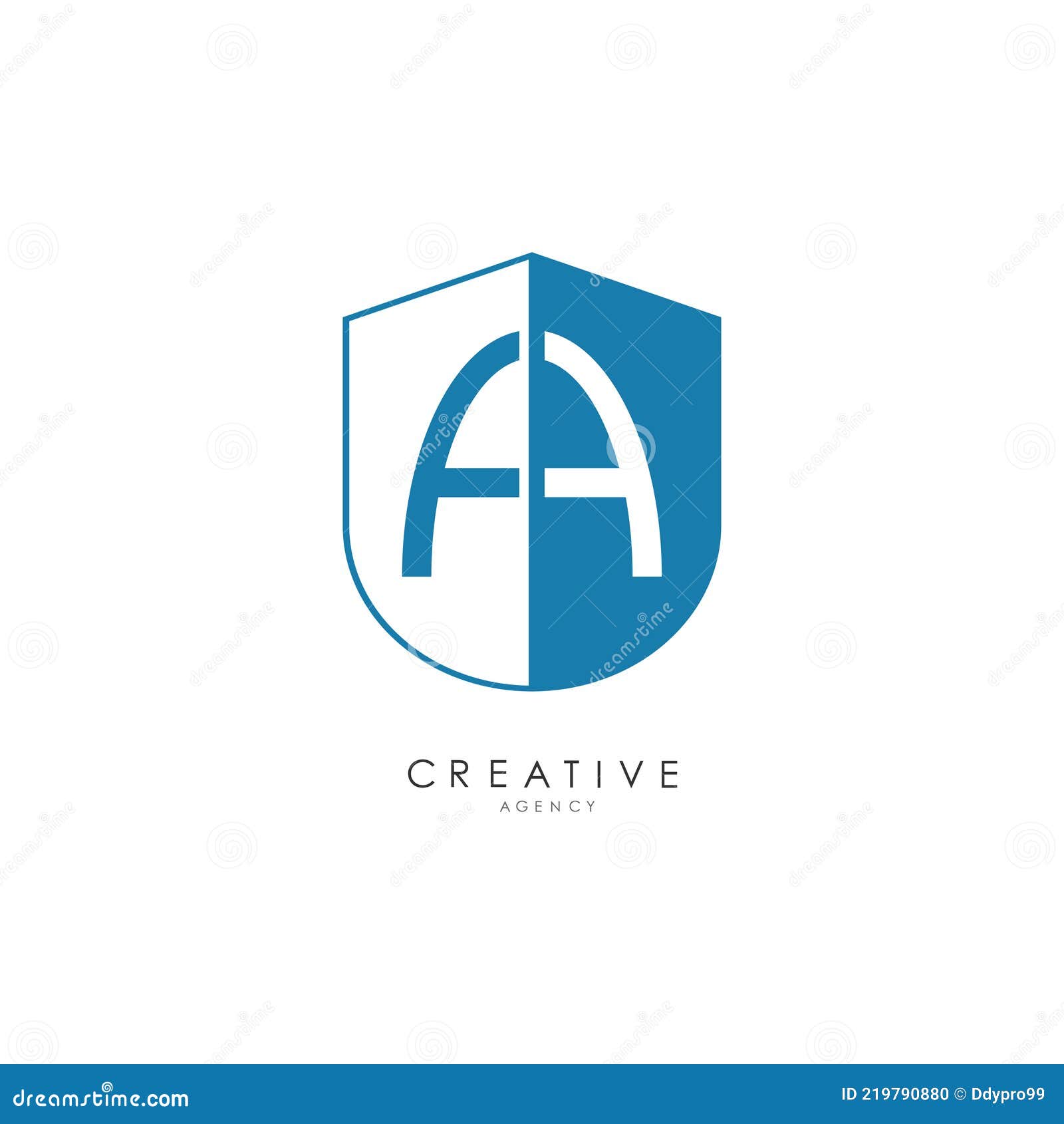 Letter a Logos with the Letter a Shield Protection Security Stock ...