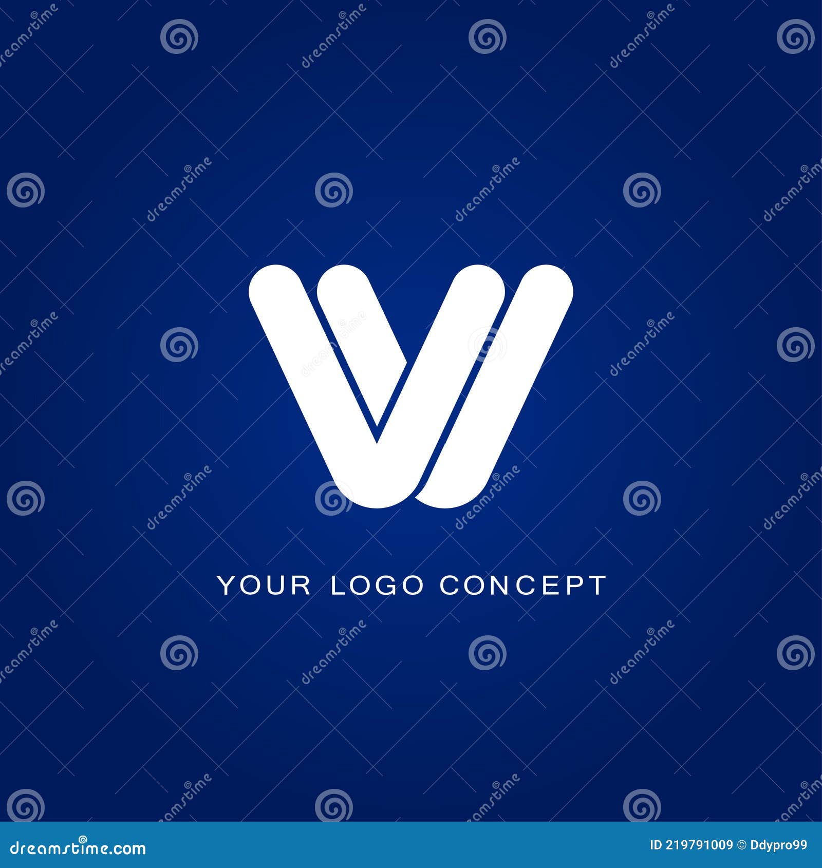 Double `V` Logo. the Design Consists of only One Continuous Line that ...