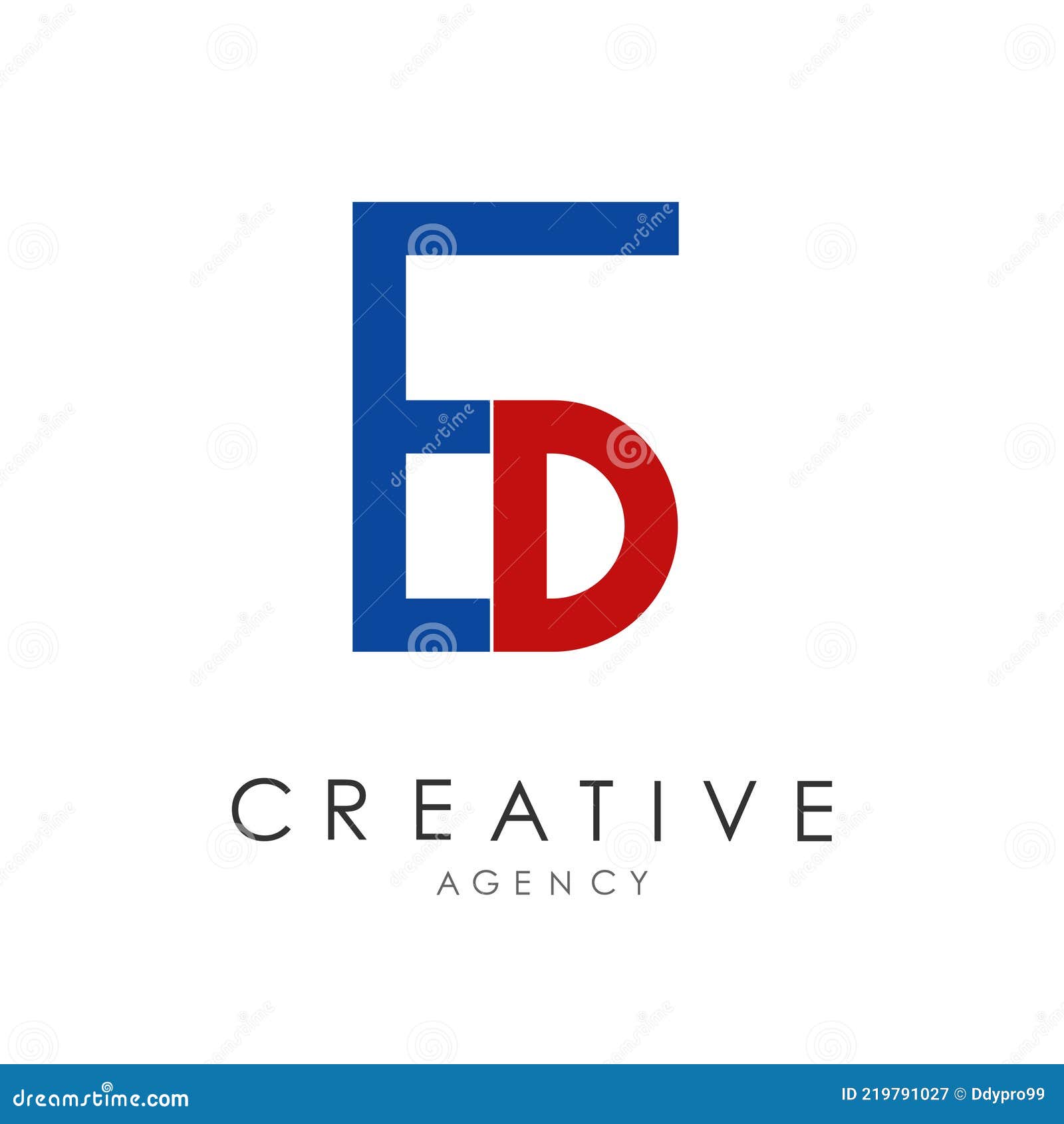 Letter ED Initial Logo Red Blue Logo Monogram ED Stock Vector ...