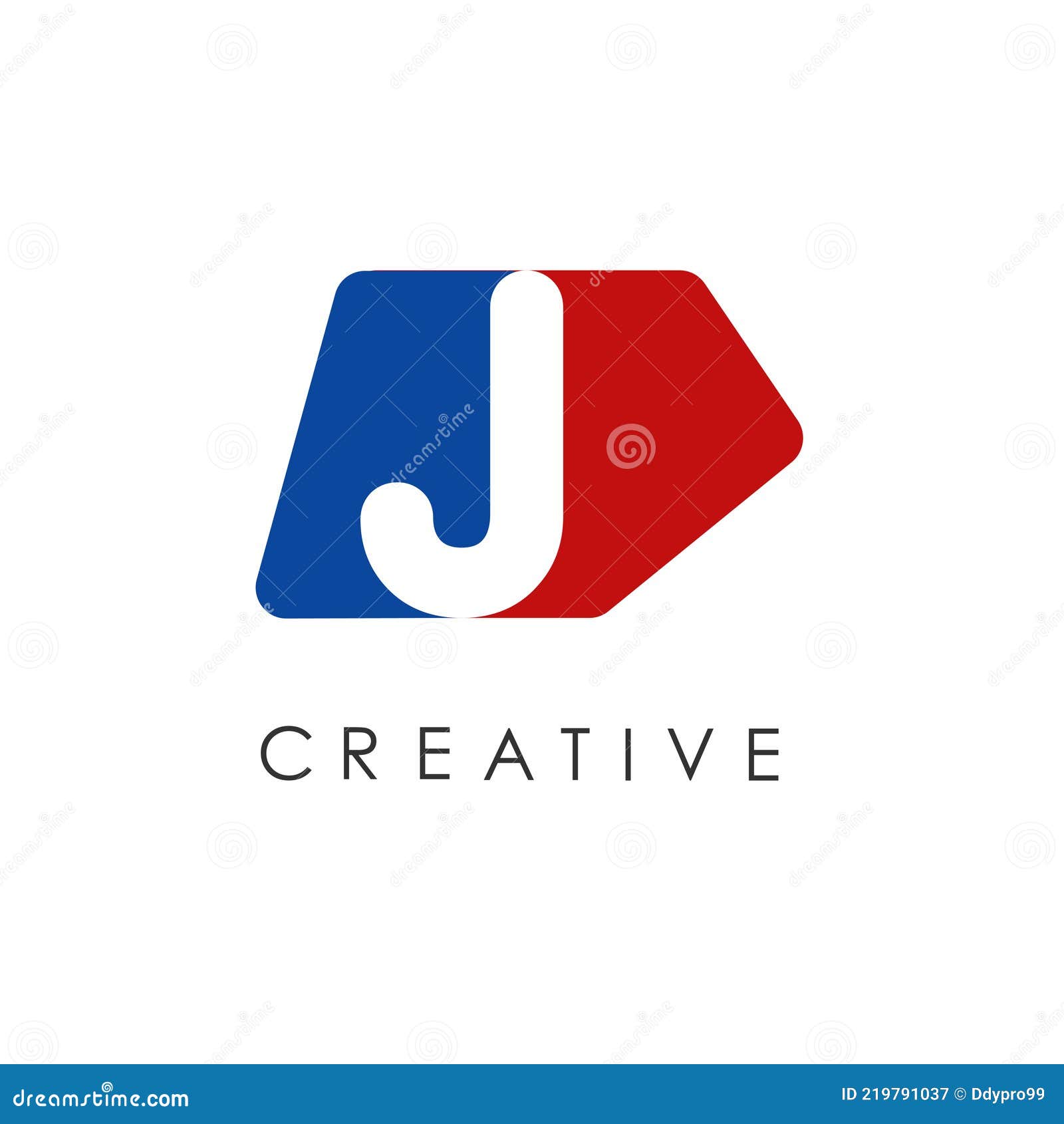 Letter J Logo J Arrow Fast Moving Courier Red Blue Stock Vector ...