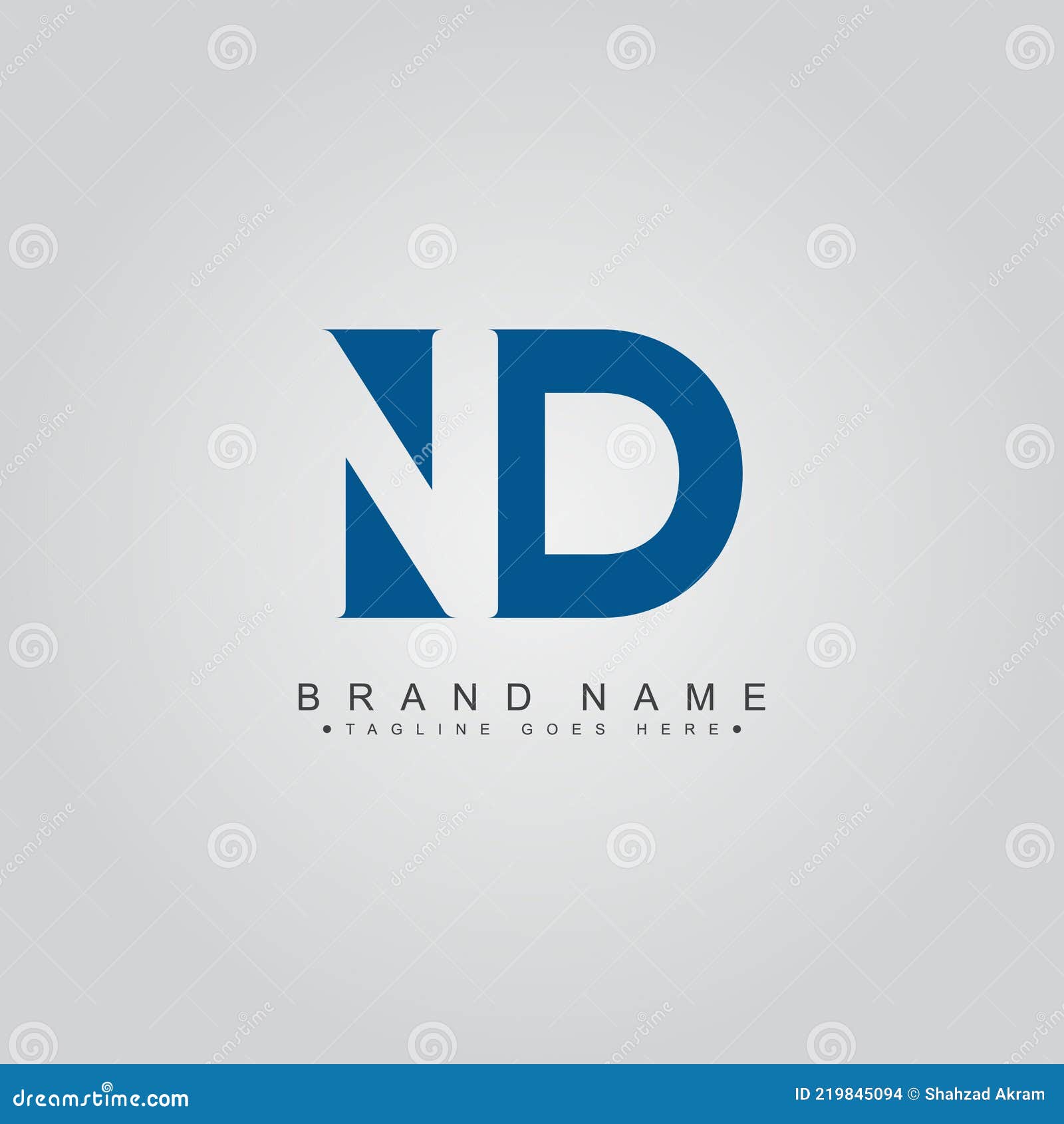 Initial Letter ND Logo - Simple Business Logo Stock Vector ...