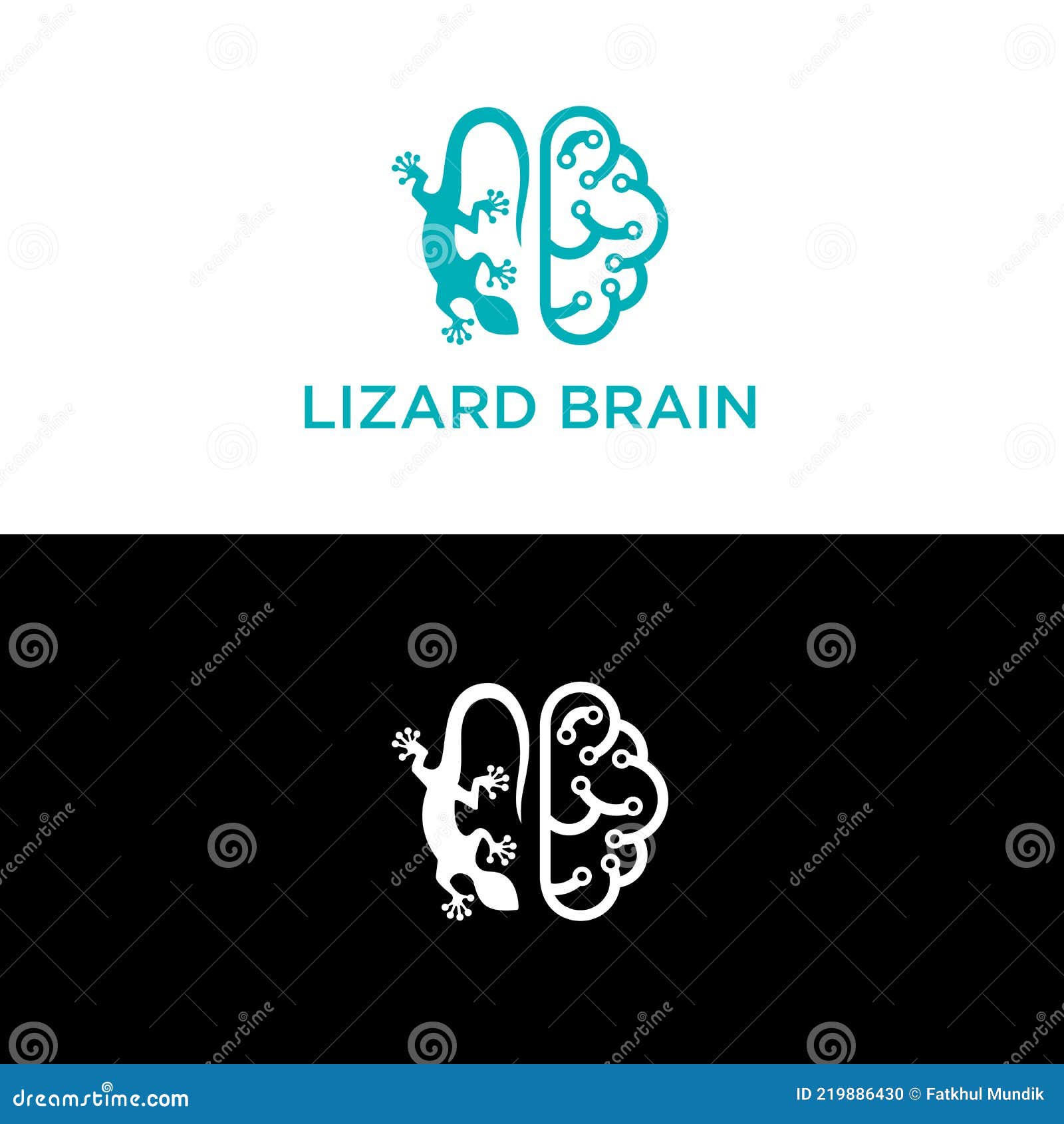 Vector Illustration Of Lizard With Circuit Brain | CartoonDealer.com ...