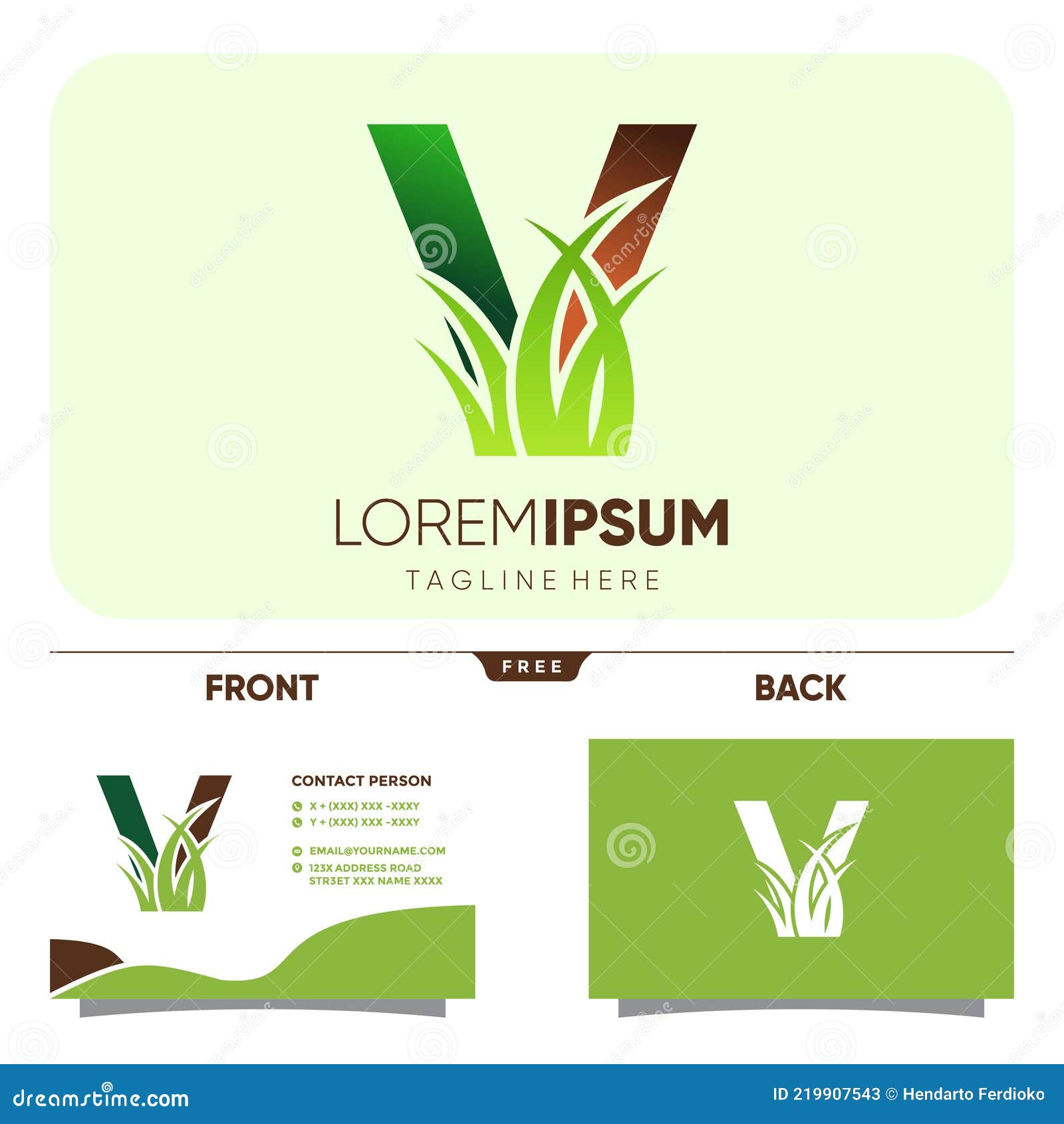 Letter V Initial Grass Logo Design Vector Icon Emblem Graphic Stock ...