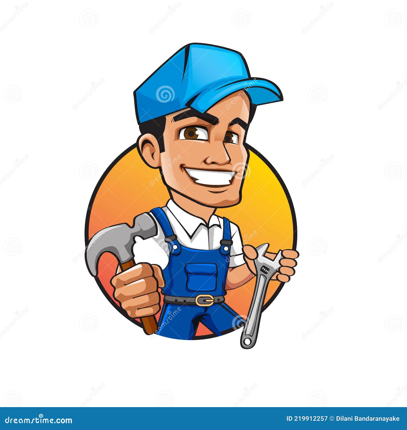 Mechanic with Tools. Mascot , Cartoon Stock Vector - Illustration of ...
