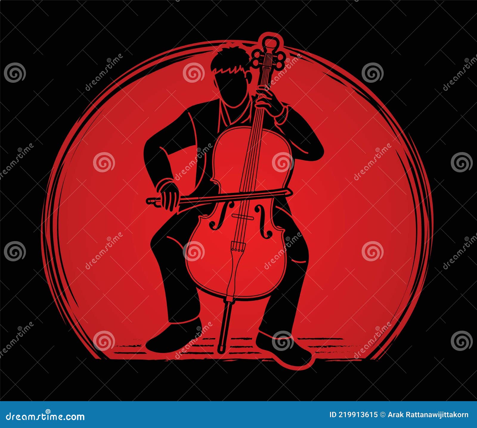 Cello Musician Orchestra Instrument Graphic Vector Stock Vector ...