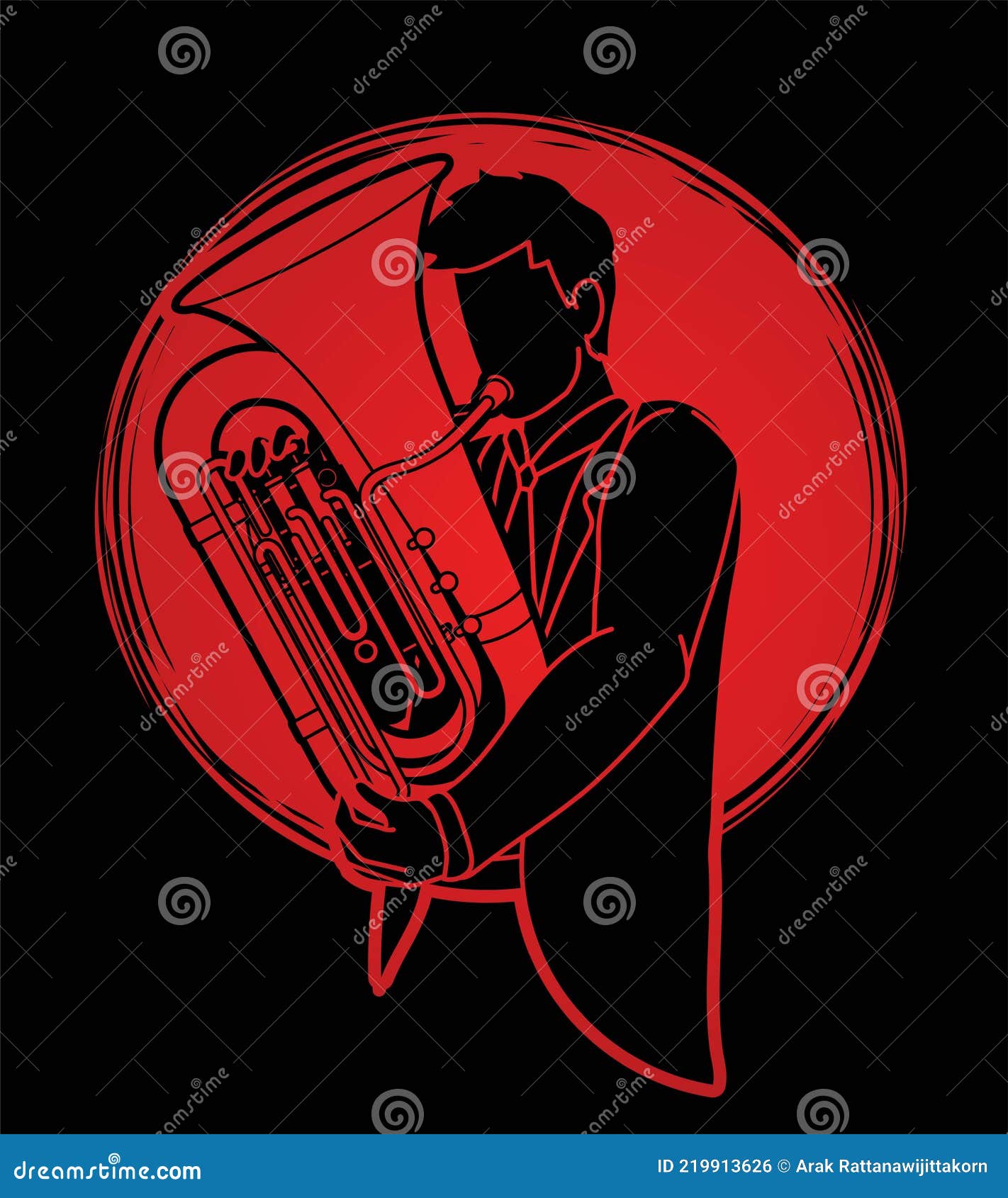 Tuba Musician Orchestra Instrument Graphic Vector Stock Vector ...