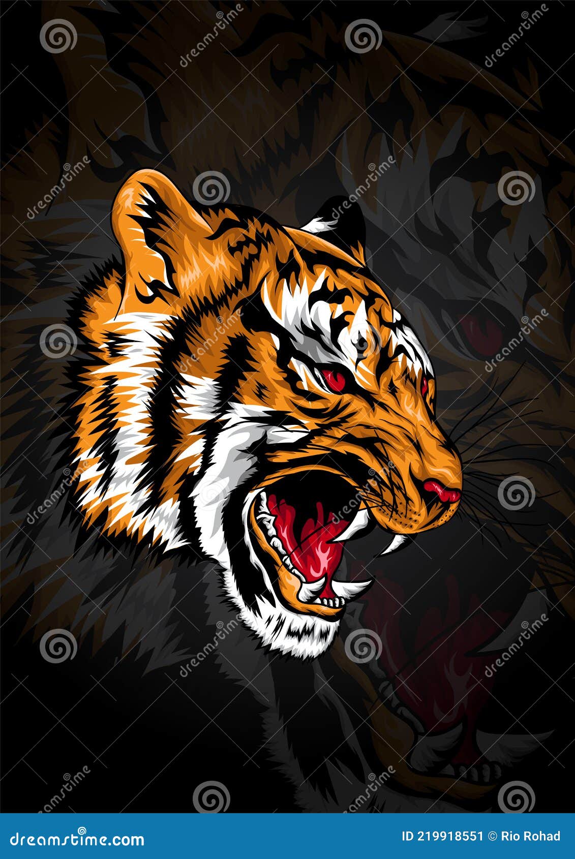 Angry tiger vector. stock vector. Illustration of mascot - 219918551