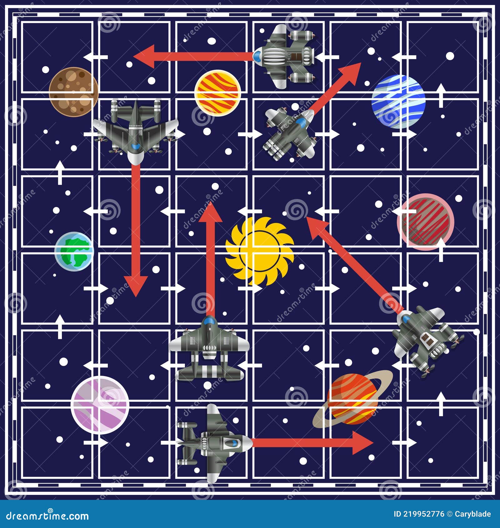 A Board Game on the Space Theme. Stock Vector - Illustration of ...
