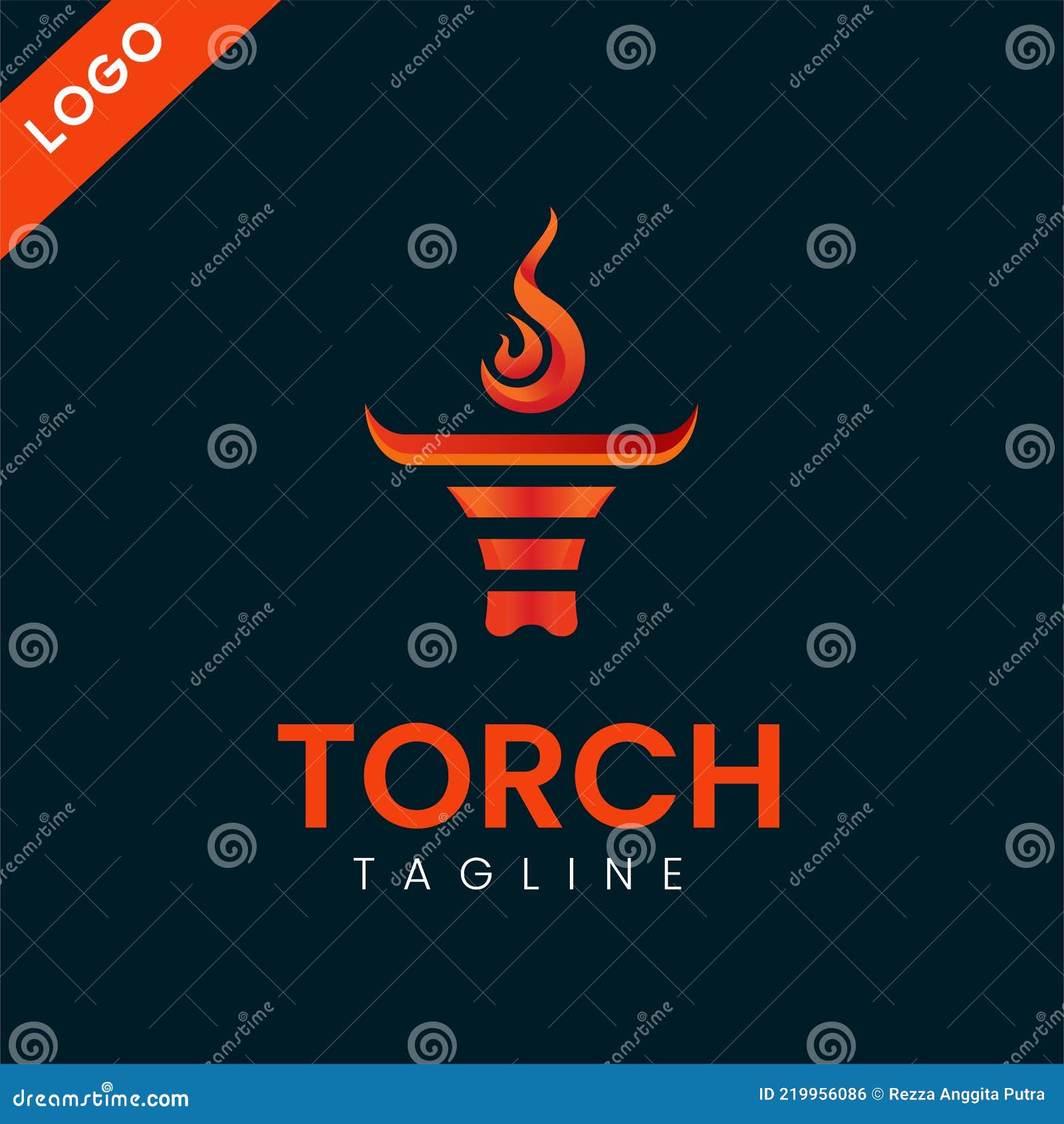 Torch Logo, the Flame Torch Logo with a Furnace Resembles a Buffalo ...