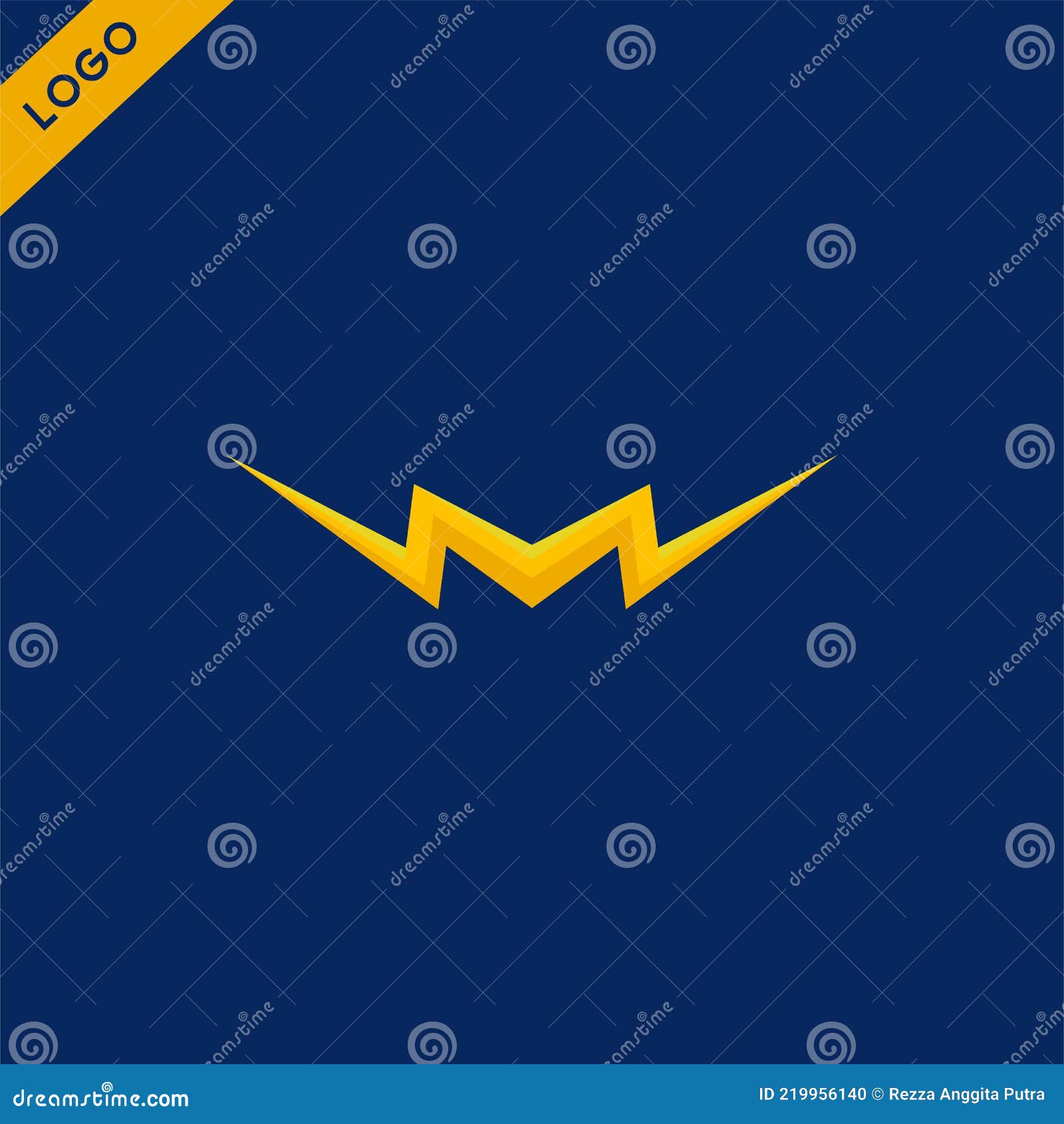 The Letter M Logo with Lightning on Both Sides Stock Illustration ...