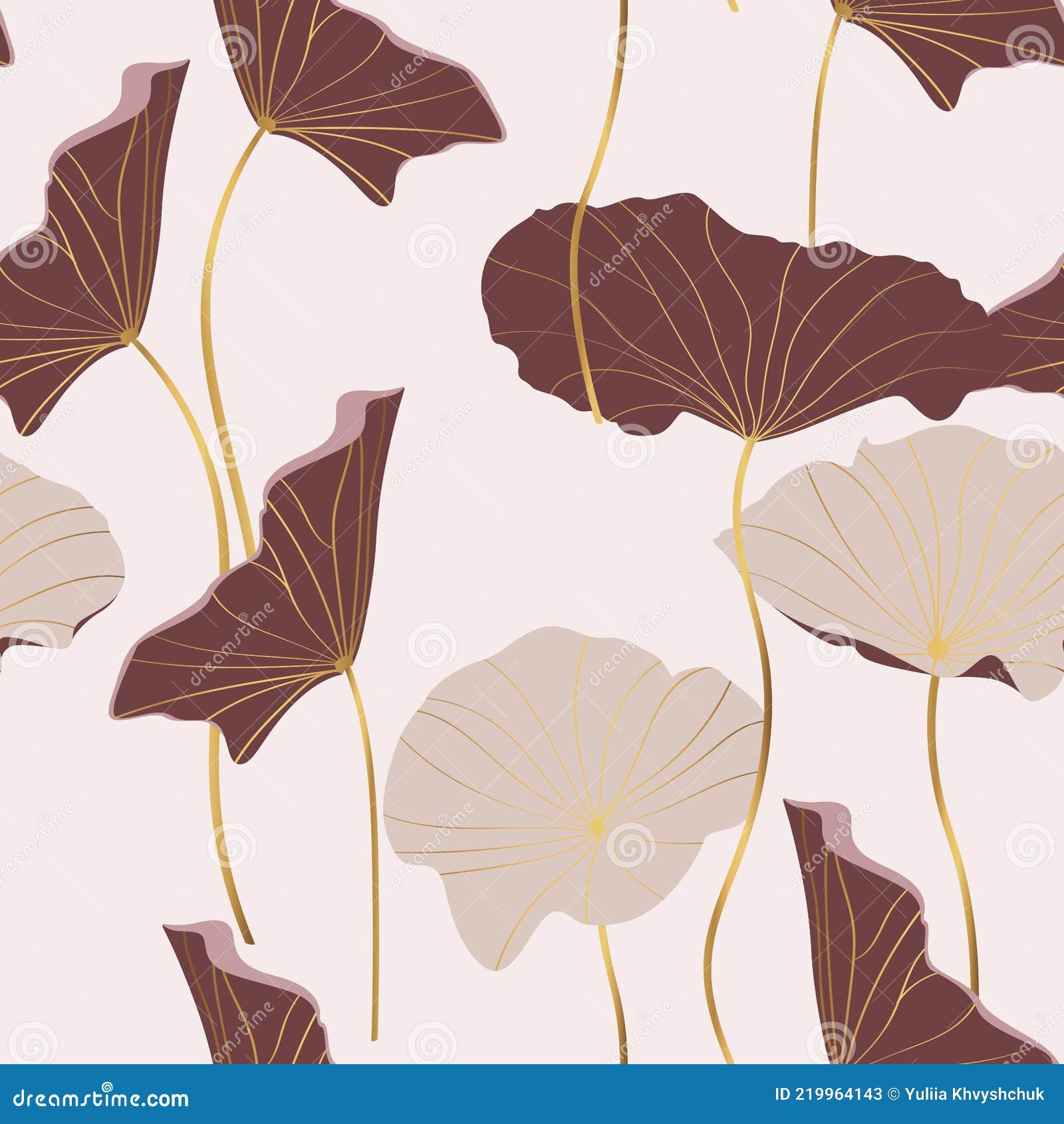 Lotus Leaves Pattern Cartoon Vector | CartoonDealer.com #50344721